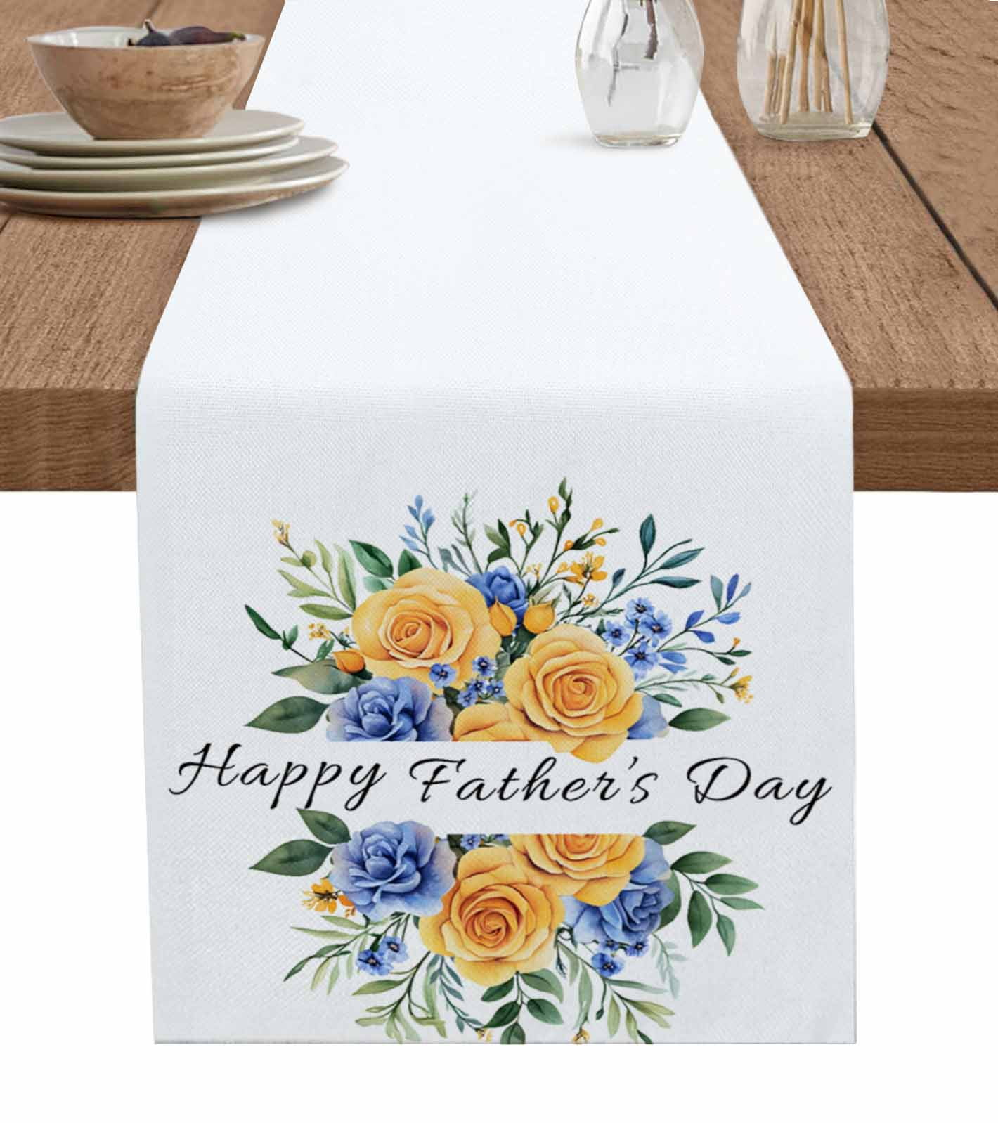 Boanket Happy Father's Day Table Runner - 108 Inch Long, Kitchen Dining ...