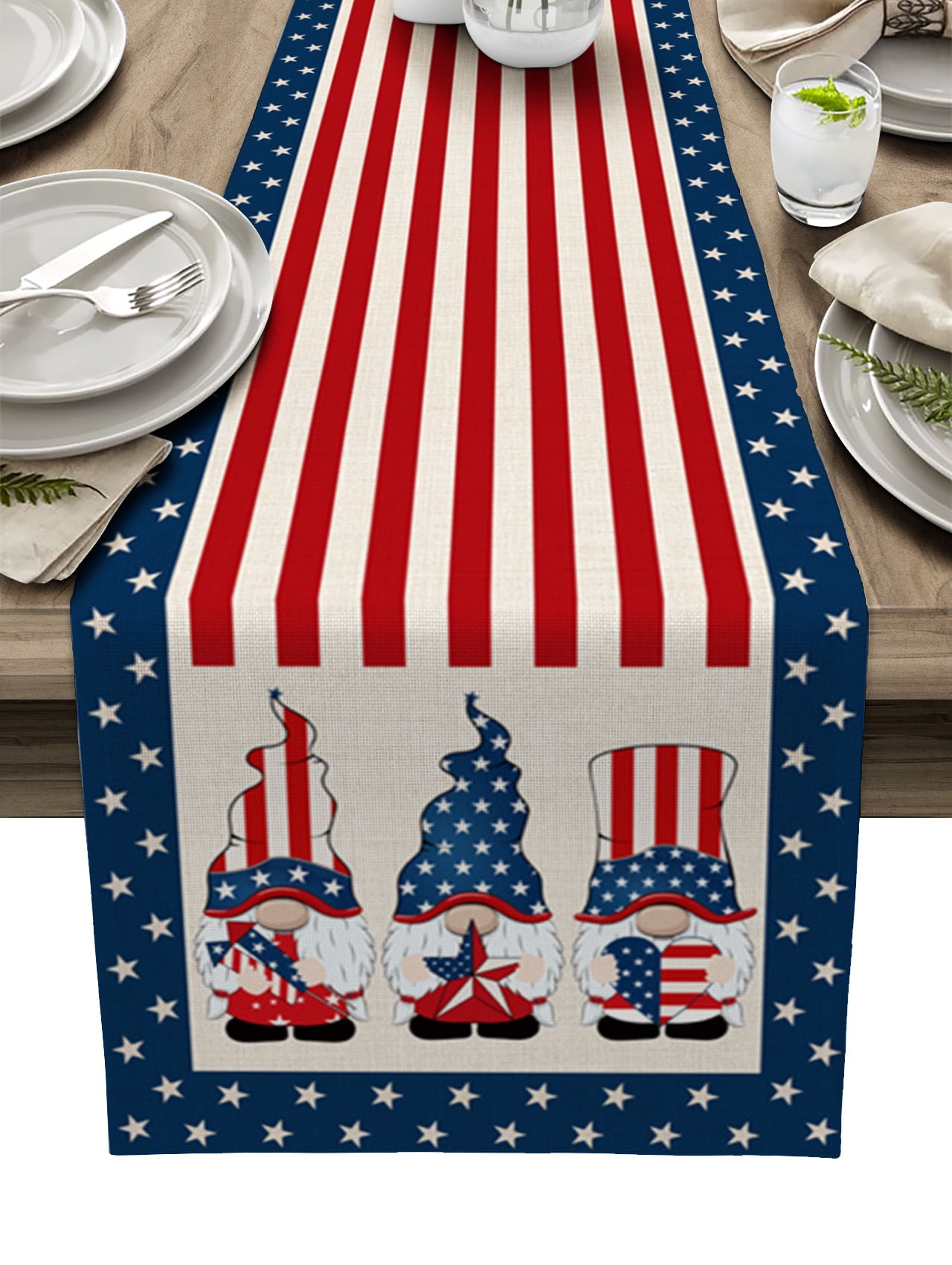 Boanket Independence Day Gnomes Table Runner - 48 Inch Long, Kitchen ...