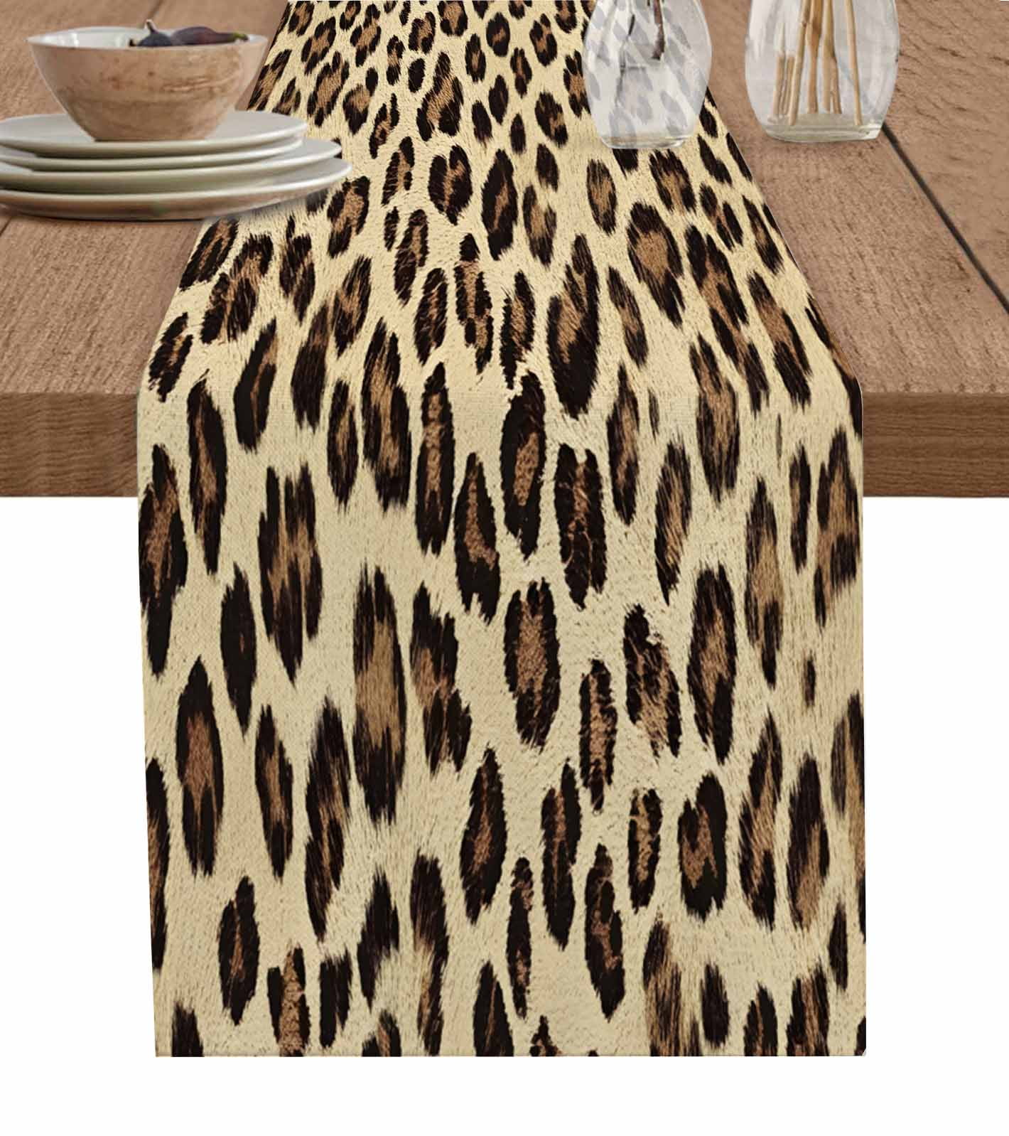 Boanket Leopard Table Runner - 72 Inch Long, Kitchen Dining Table ...