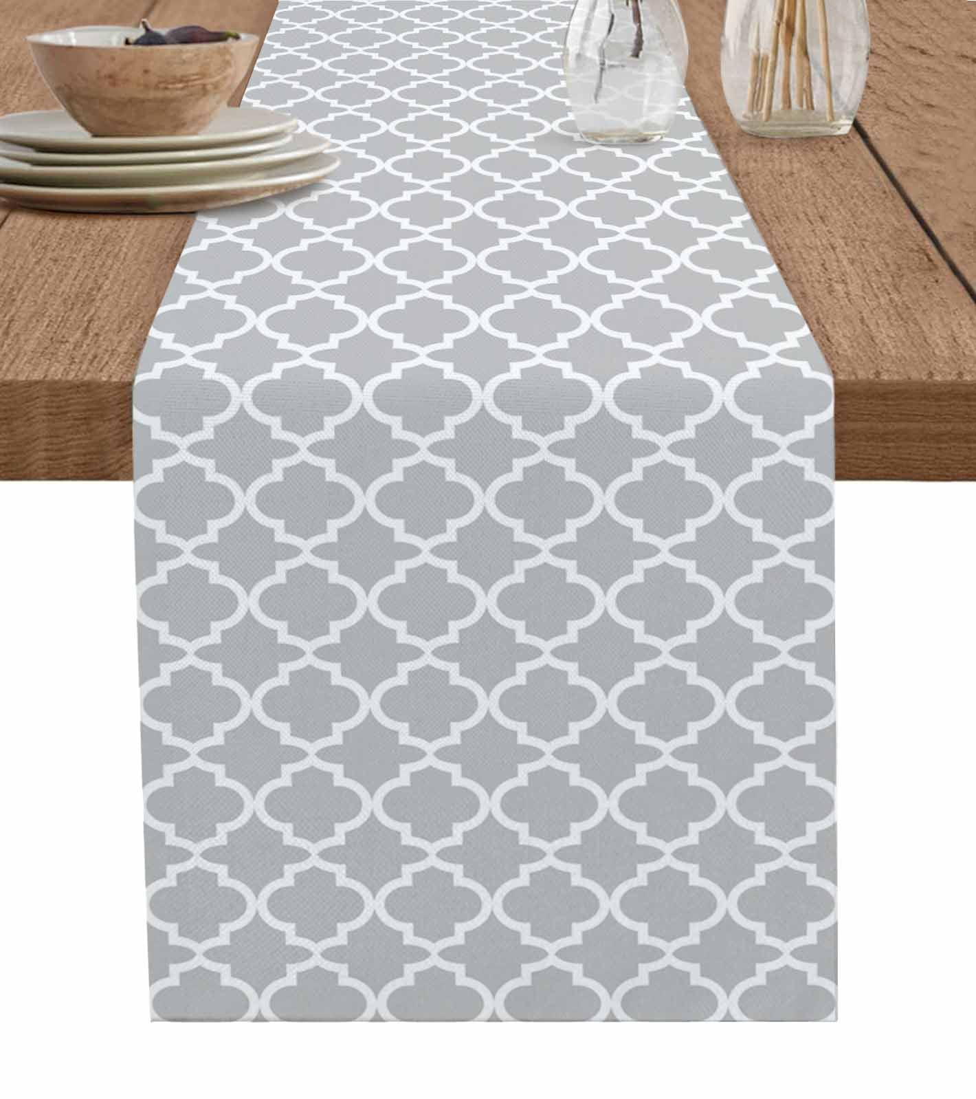 Boanket Light Gray Table Runner - 60 Inch Long, Kitchen Dining Table ...