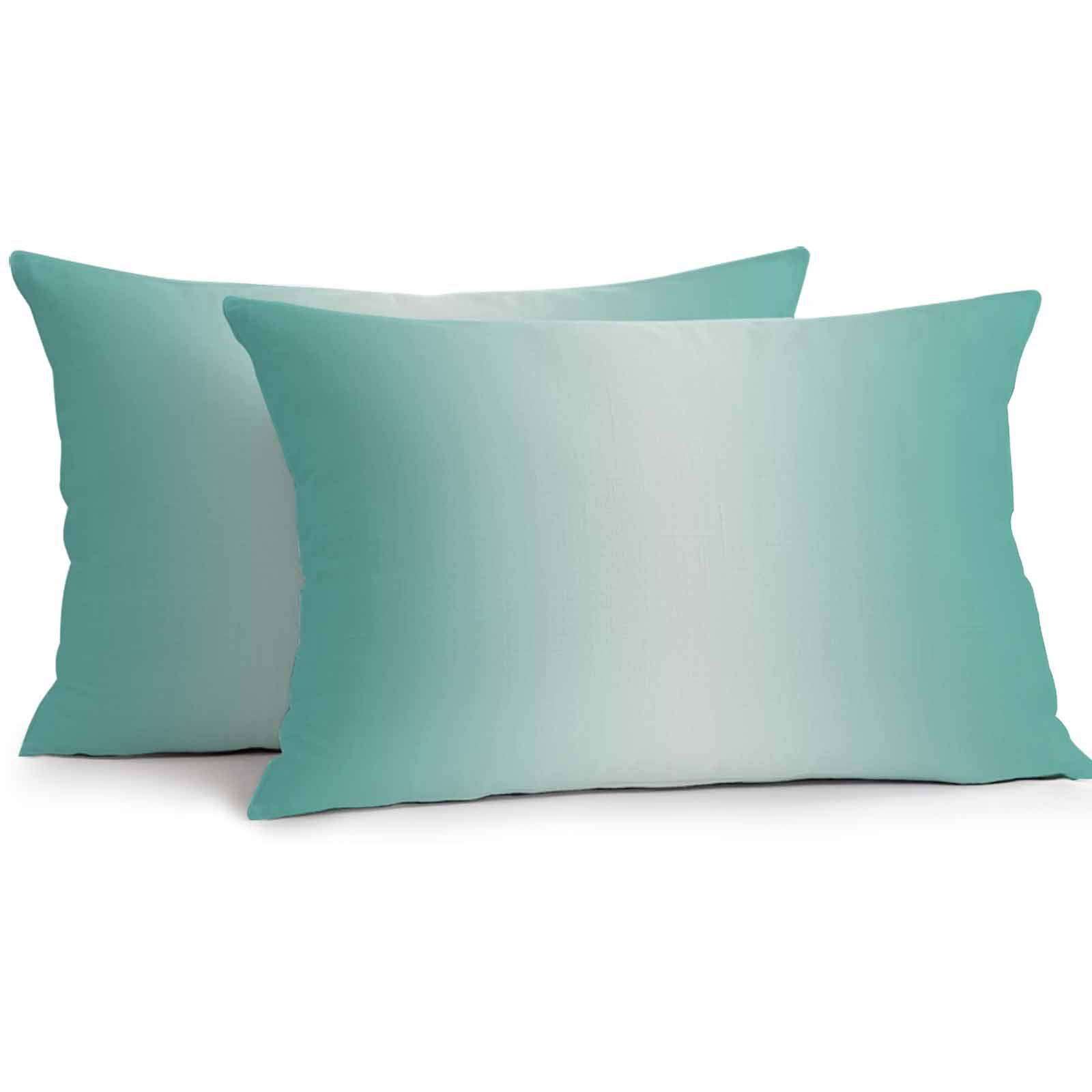Boanket Lumbar Pillow Covers 12 x 20 Inches, Turquoise Ombre Waterproof ...