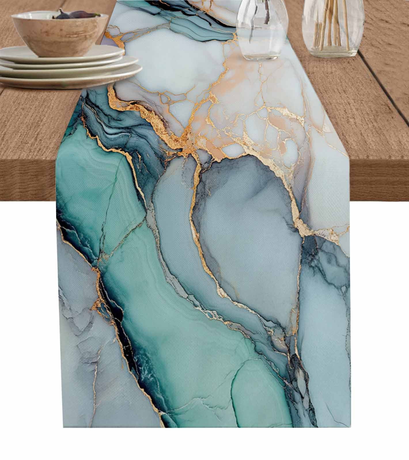 Boanket Marble Table Runner - 108 Inch Long, Kitchen Dining Table ...
