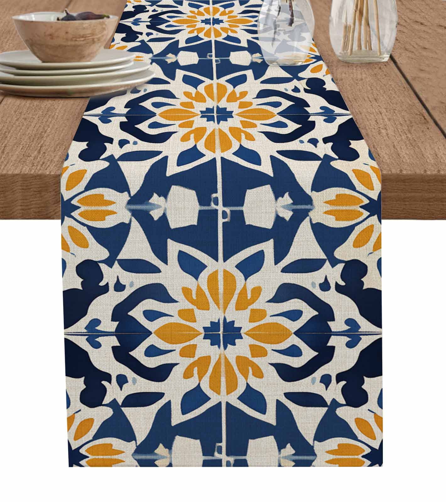 Boanket Morocco Table Runner - 90 Inch Long, Kitchen Dining Table ...
