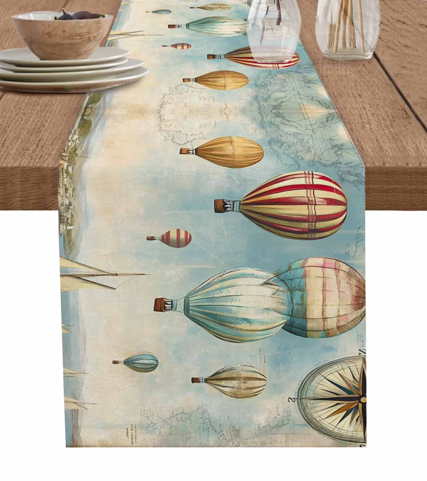 Boanket Nautical Boats Blue Table Runner - 70 Inch Long, Kitchen Dining ...