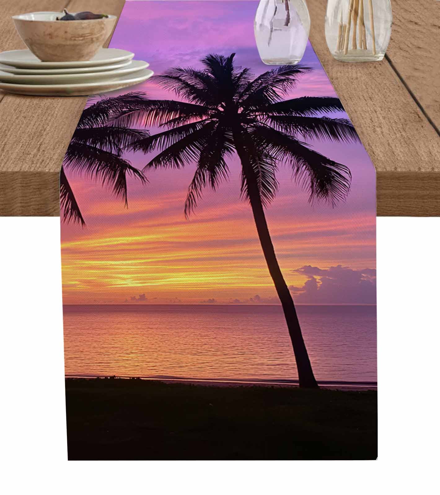 Boanket Ocean Sunset Table Runner - 90 Inch Long, Kitchen Dining Table ...