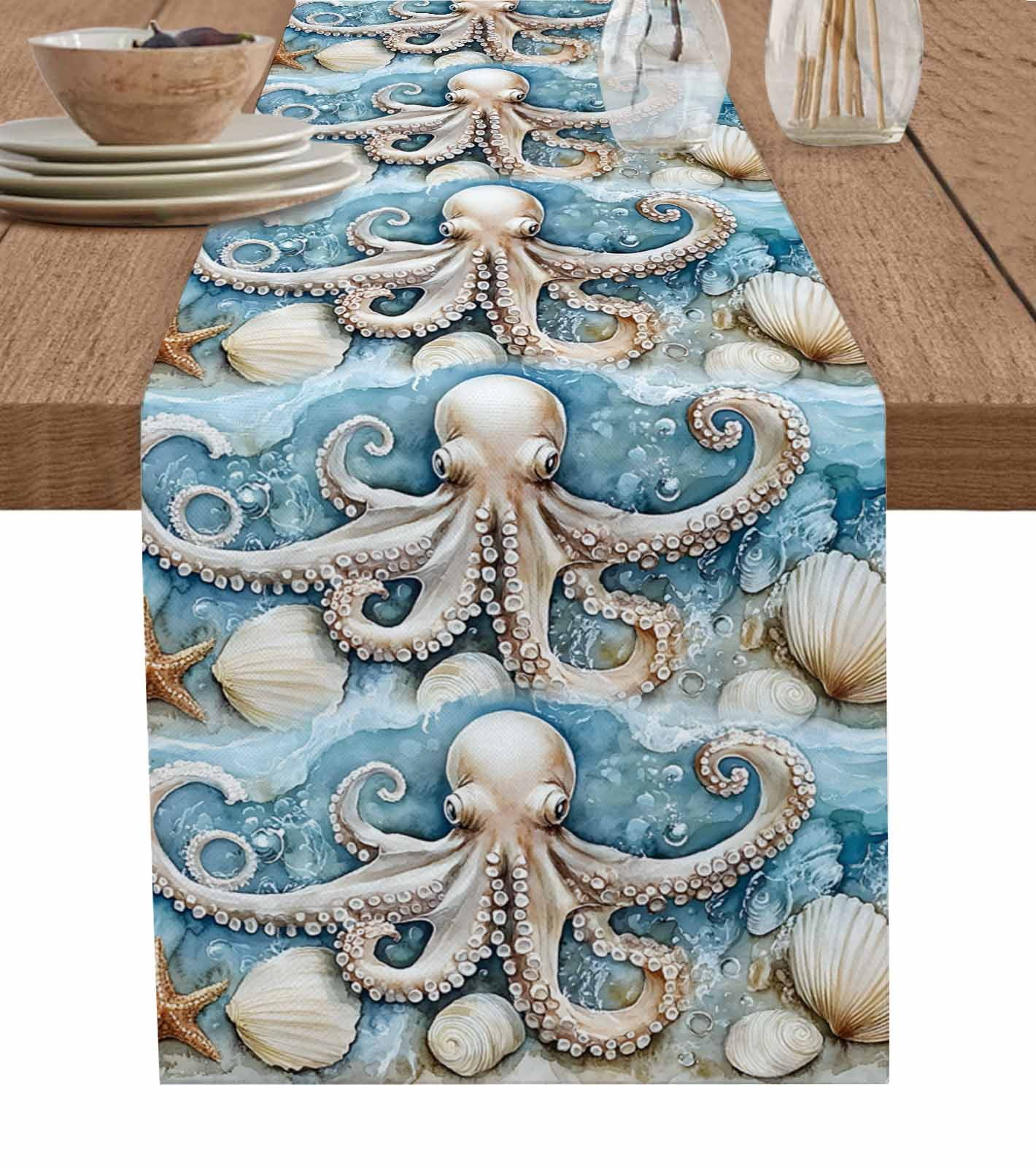 Boanket Octopus Table Runner - 120 Inch Long, Kitchen Dining Table ...