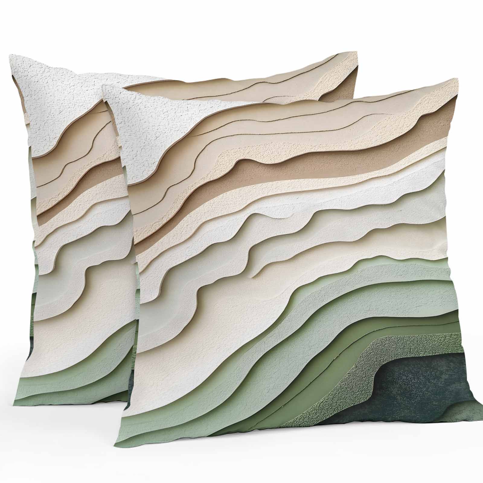 Boanket Outdoor Pillow Covers 16 x 16 Inches, Sage Green Ombre ...