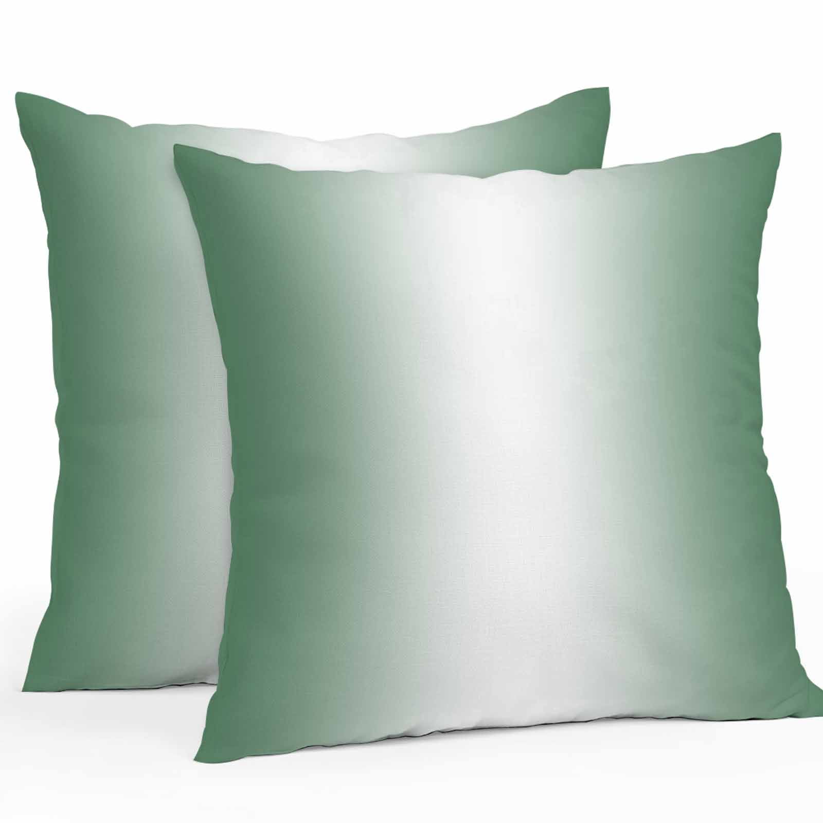Boanket Outdoor Pillow Covers 18 x 18 Inches, Dark Green Ombre Waterproof Throw Pillow Cover Set ...
