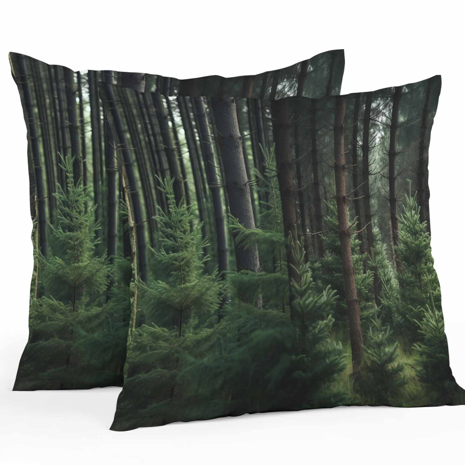 Boanket Outdoor Pillow Covers 26 x 26 Inches, Green Forest Waterproof ...