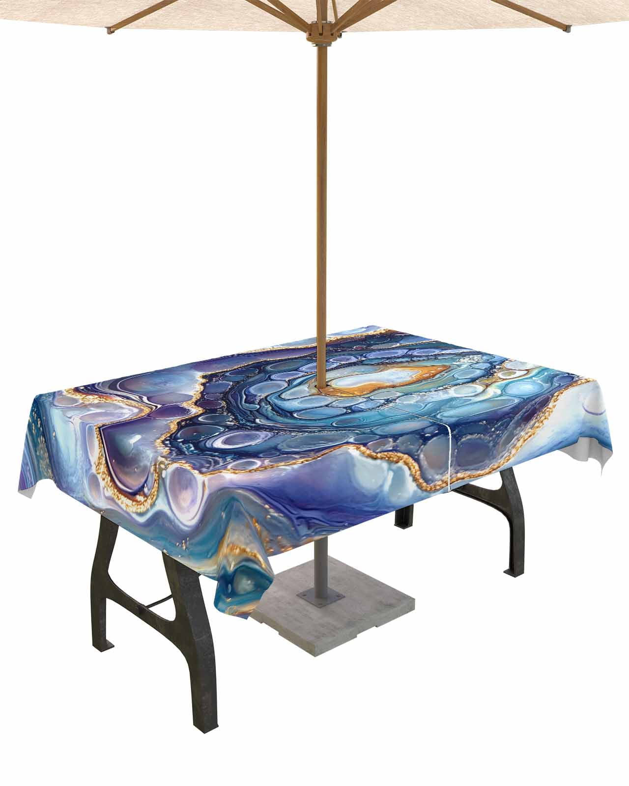 Boanket Outdoor Tablecloth with Umbrella Hole for Patio/Picnic/Party ...