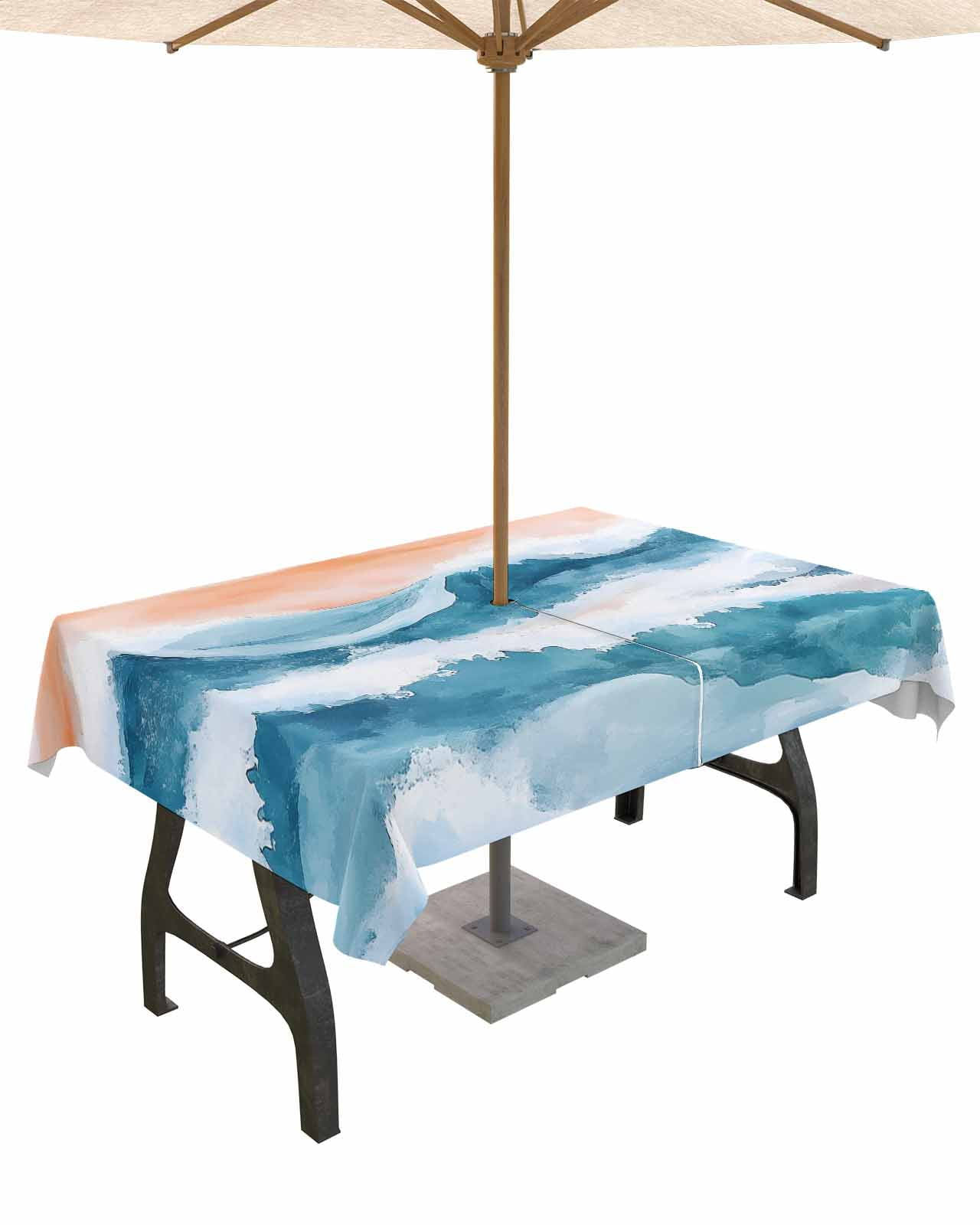 Boanket Outdoor Tablecloth with Umbrella Hole for Patio/Picnic/Party ...