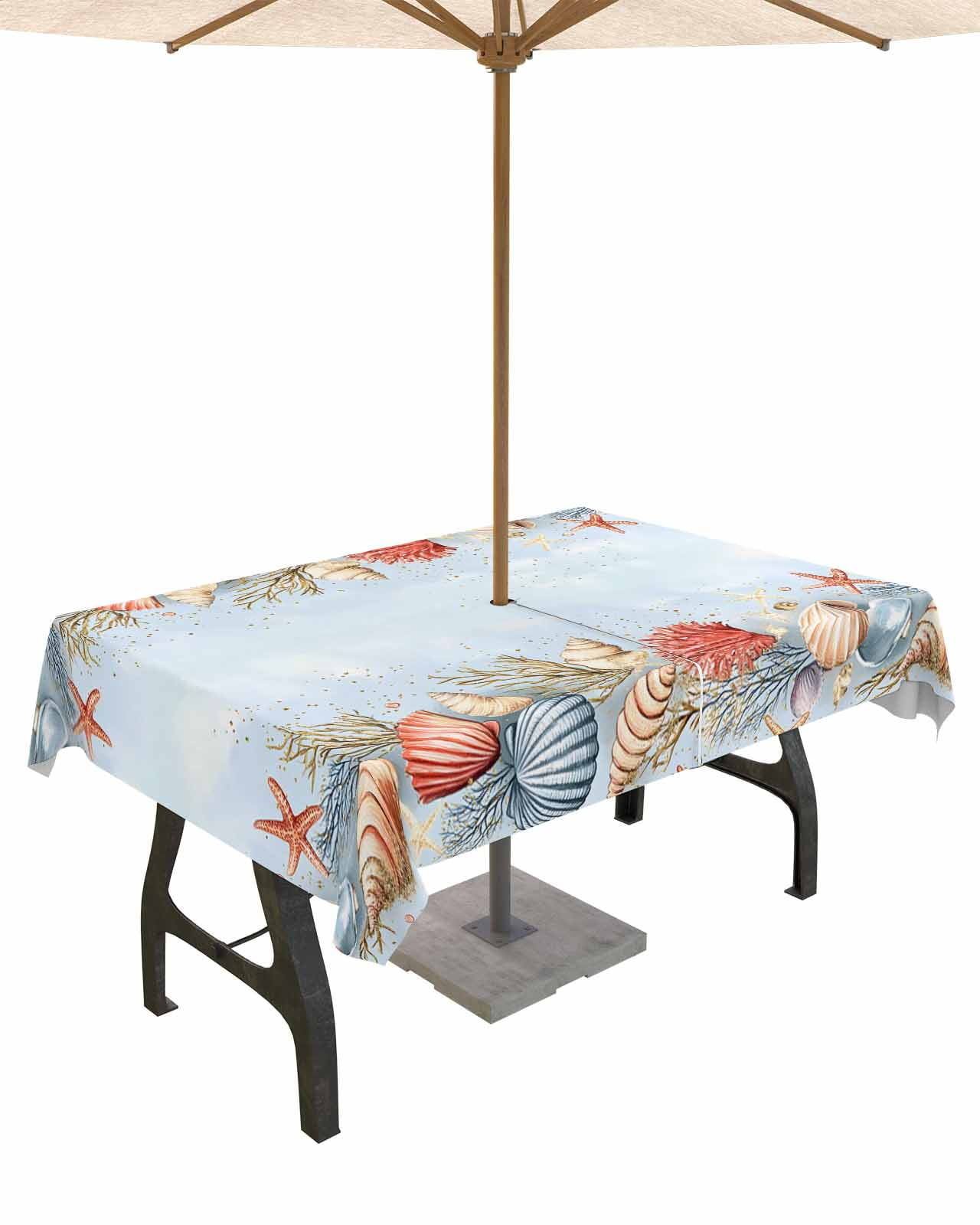 Boanket Outdoor Tablecloth with Umbrella Hole for Patio/Picnic/Party ...