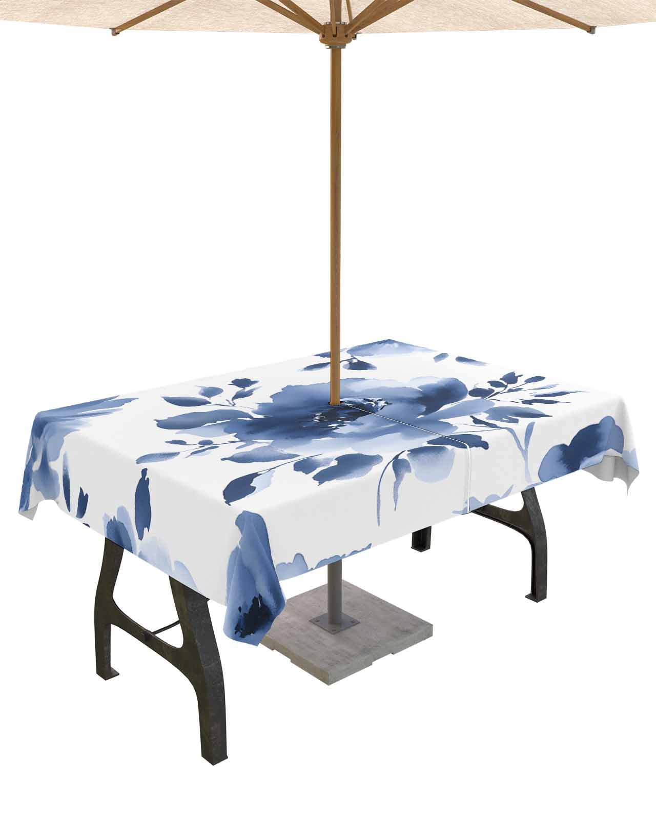 Boanket Outdoor Tablecloth with Umbrella Hole for Patio/Picnic/Party ...