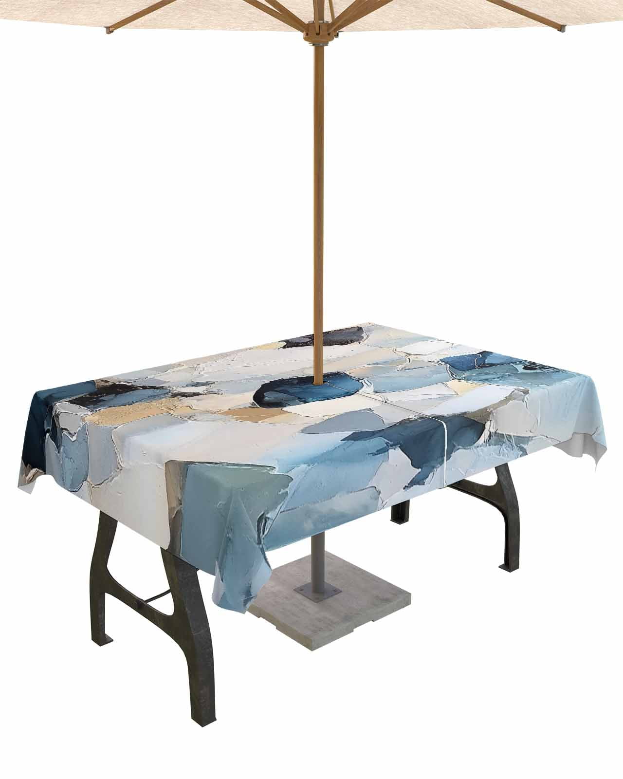 Boanket Outdoor Tablecloth with Umbrella Hole for Patio/Picnic/Party ...
