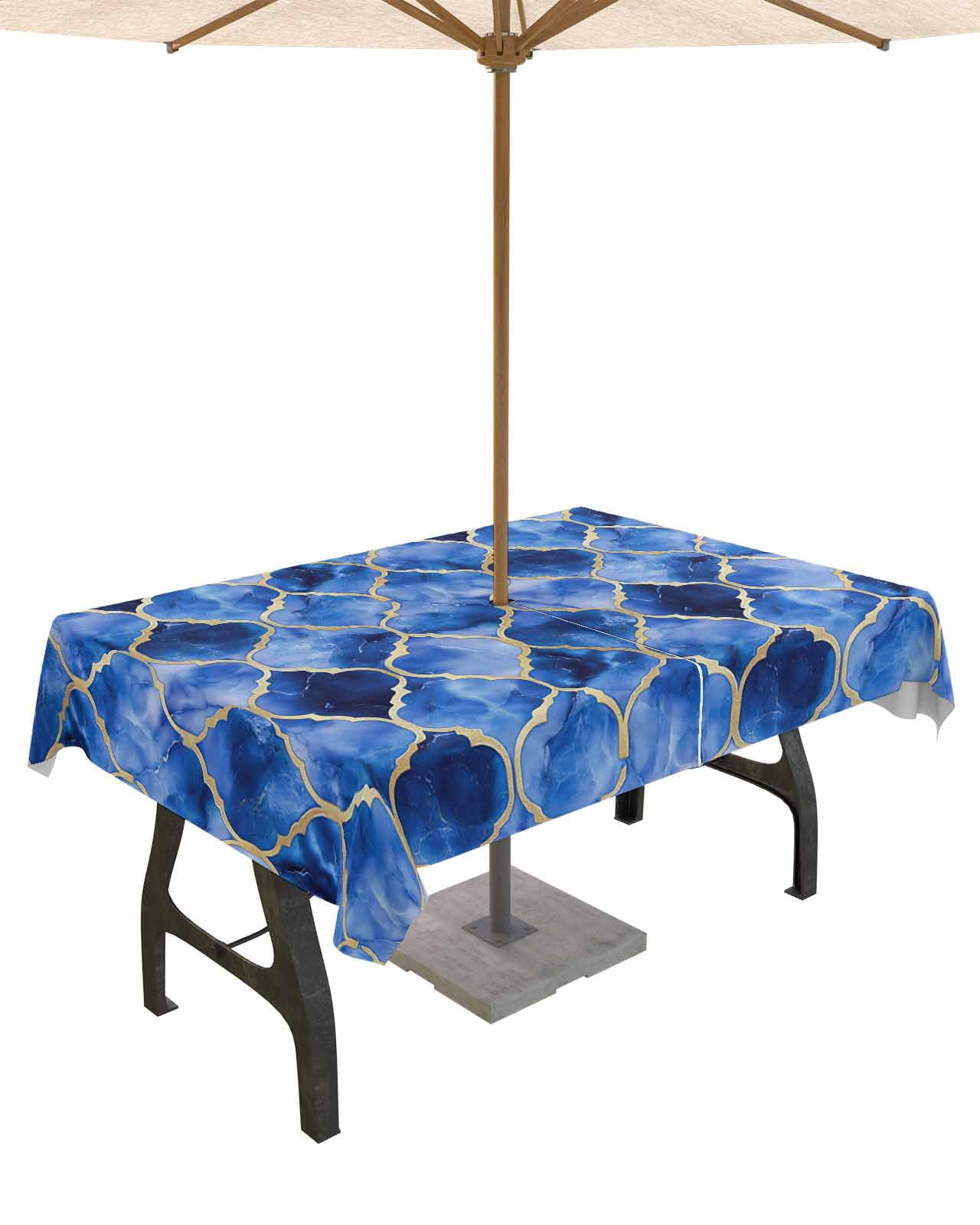 Boanket Outdoor Tablecloth with Umbrella Hole for Patio/Picnic/Party ...