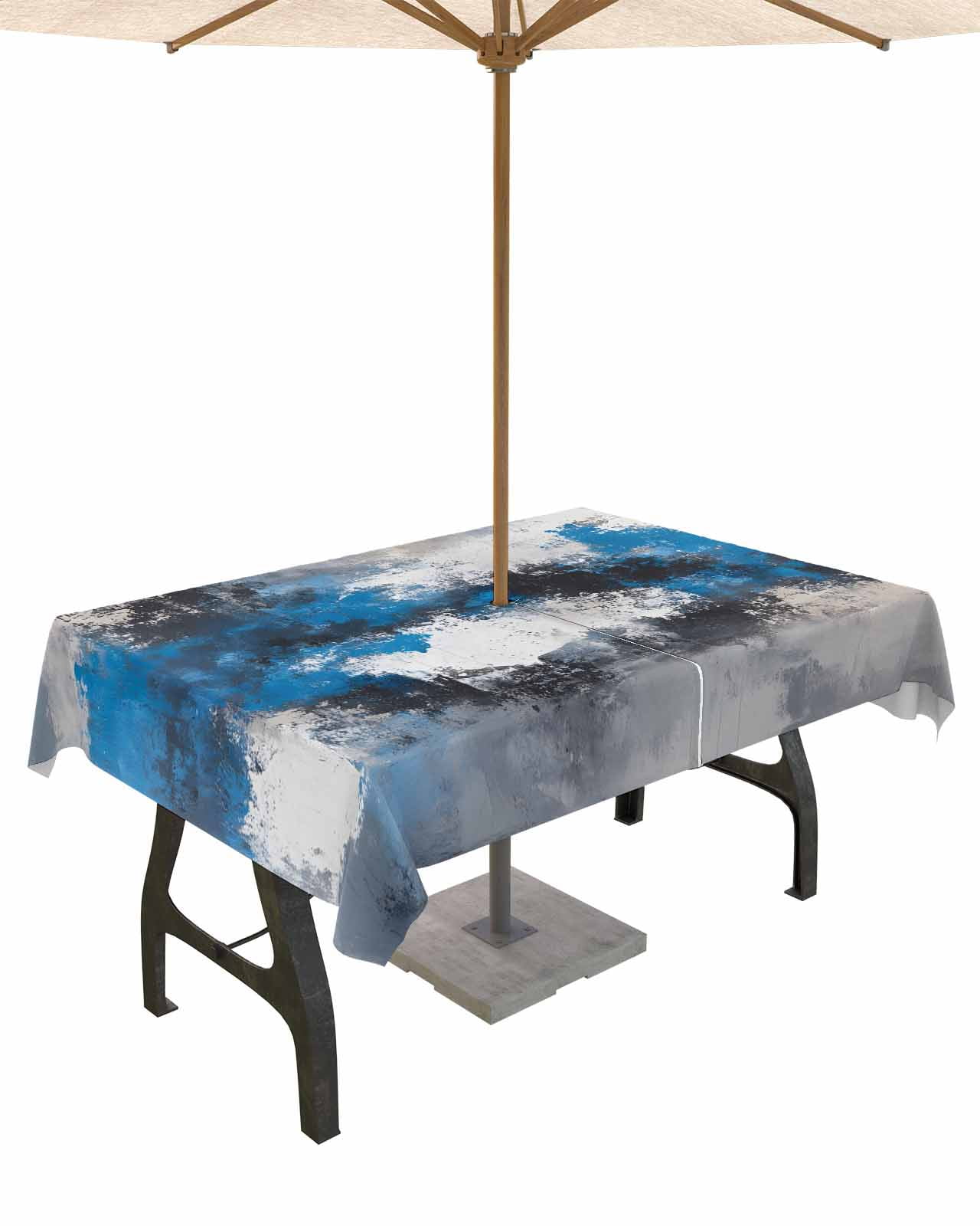 Boanket Outdoor Tablecloth with Umbrella Hole for Patio/Picnic/Party ...