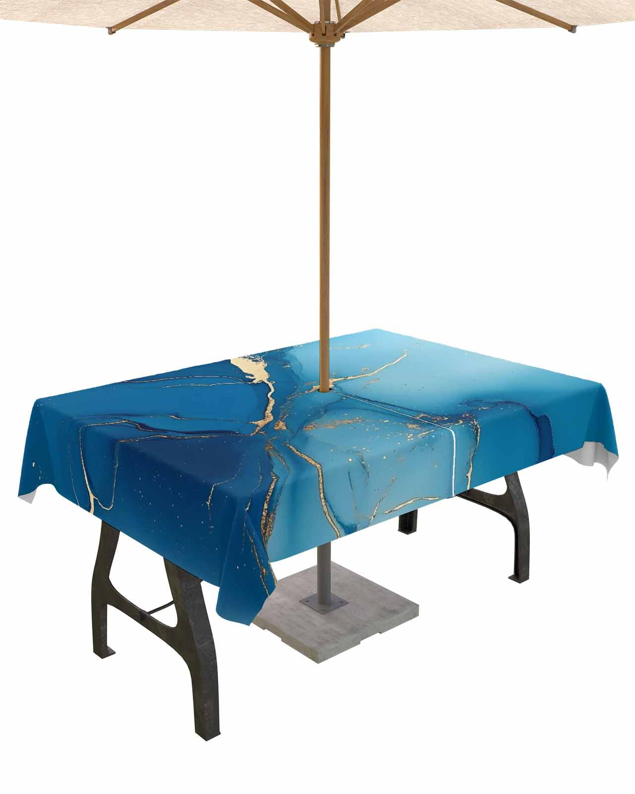 Boanket Outdoor Tablecloth with Umbrella Hole for Patio/Picnic/Party ...