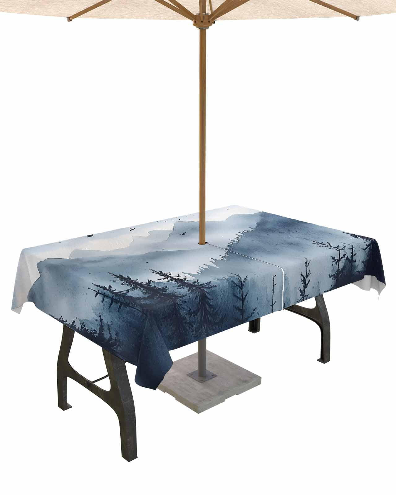 Boanket Outdoor Tablecloth with Umbrella Hole for Patio/Picnic/Party ...