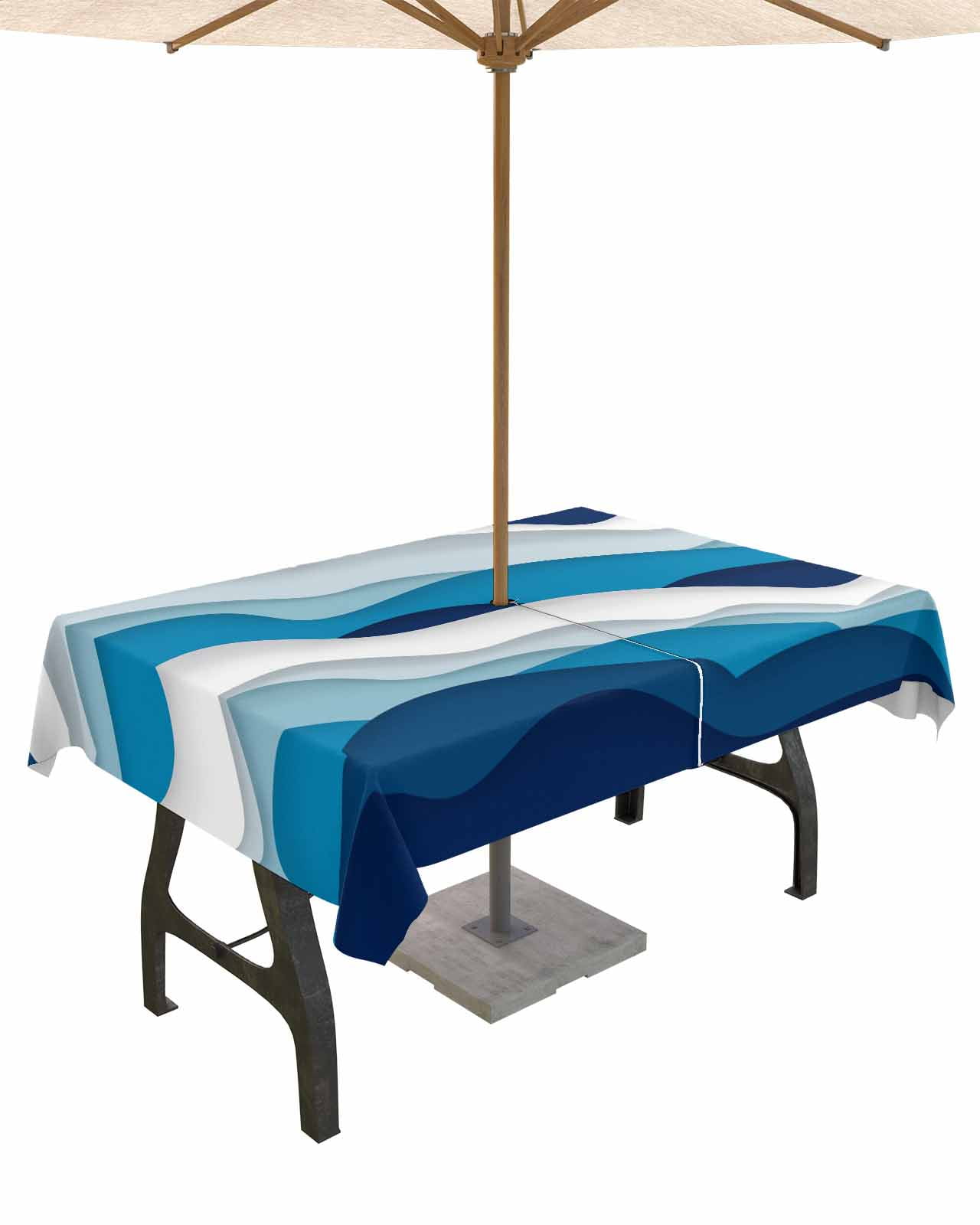 Boanket Outdoor Tablecloth with Umbrella Hole for Patio/Picnic/Party ...