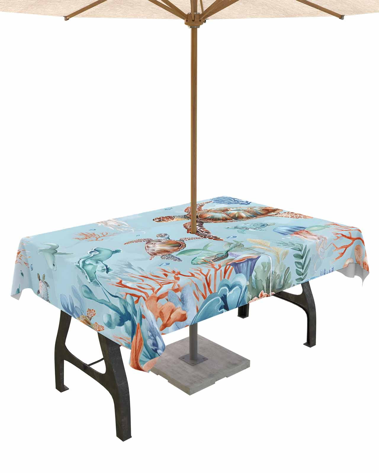 Boanket Outdoor Tablecloth with Umbrella Hole for Patio/Picnic/Party ...