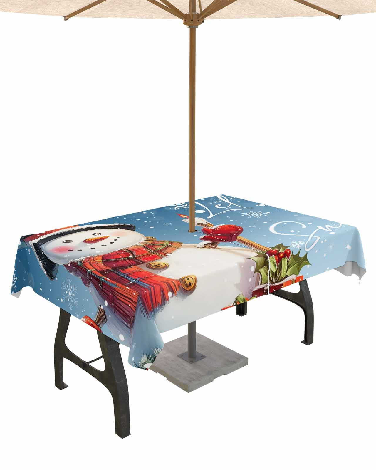Boanket Outdoor Tablecloth with Umbrella Hole for Patio/Picnic/Party ...