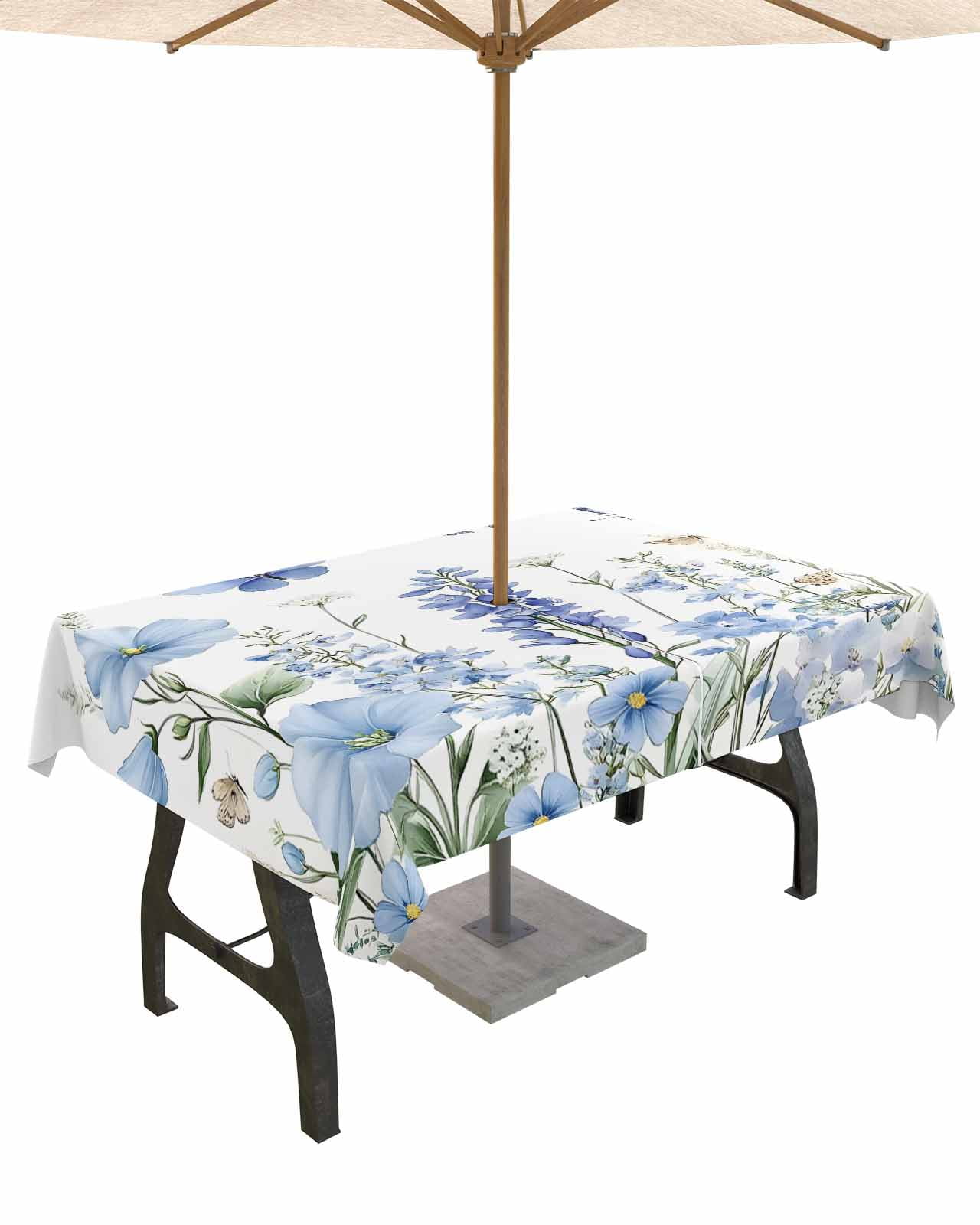 Boanket Outdoor Tablecloth with Umbrella Hole for Patio/Picnic/Party ...