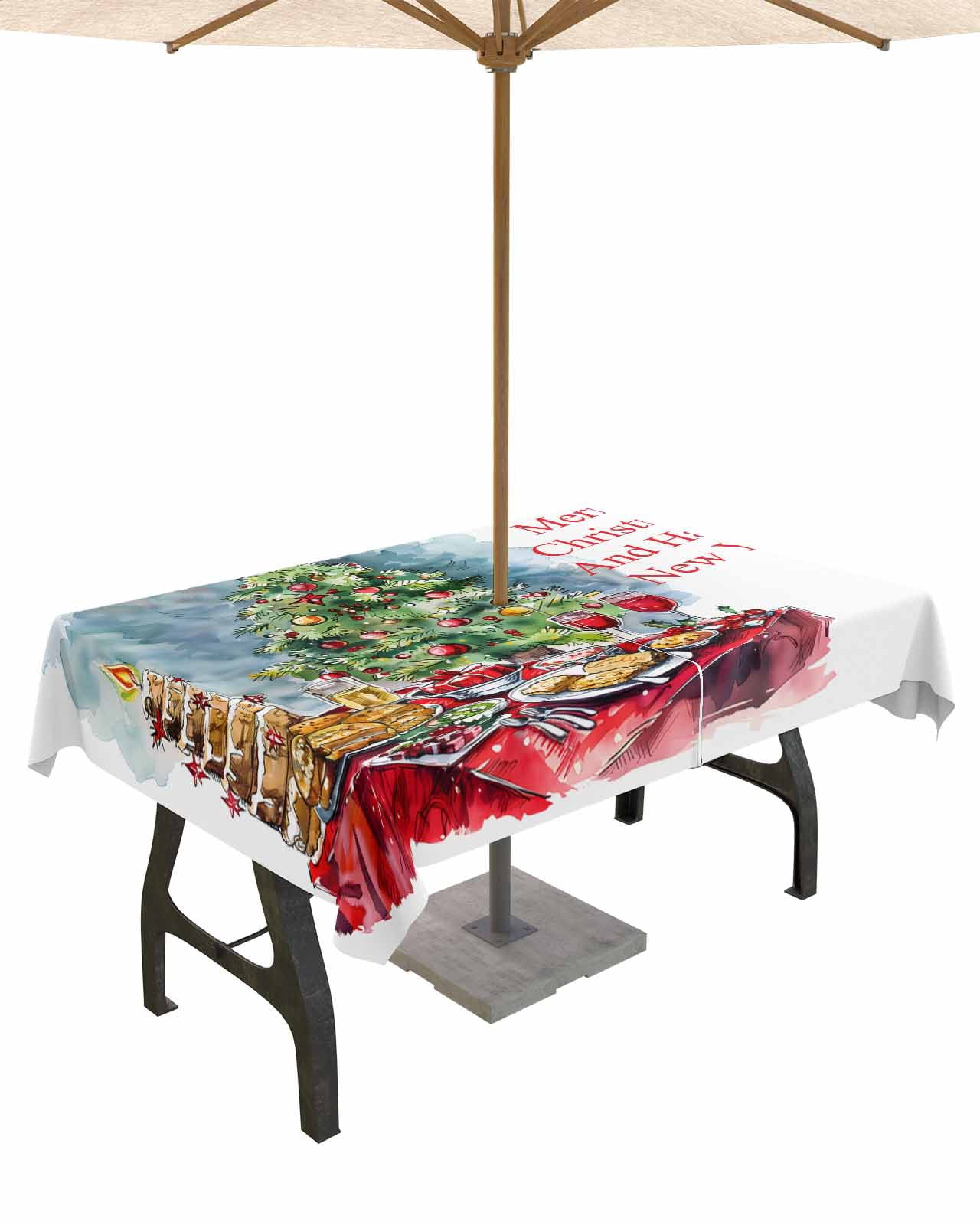 Boanket Outdoor Tablecloth with Umbrella Hole for Patio/Picnic/Party ...