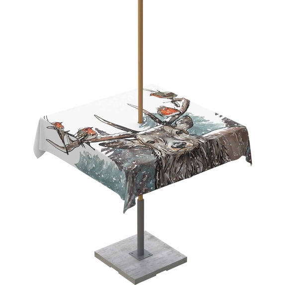 Boanket Outdoor Tablecloth with Umbrella Hole for Patio/Picnic/Party ...