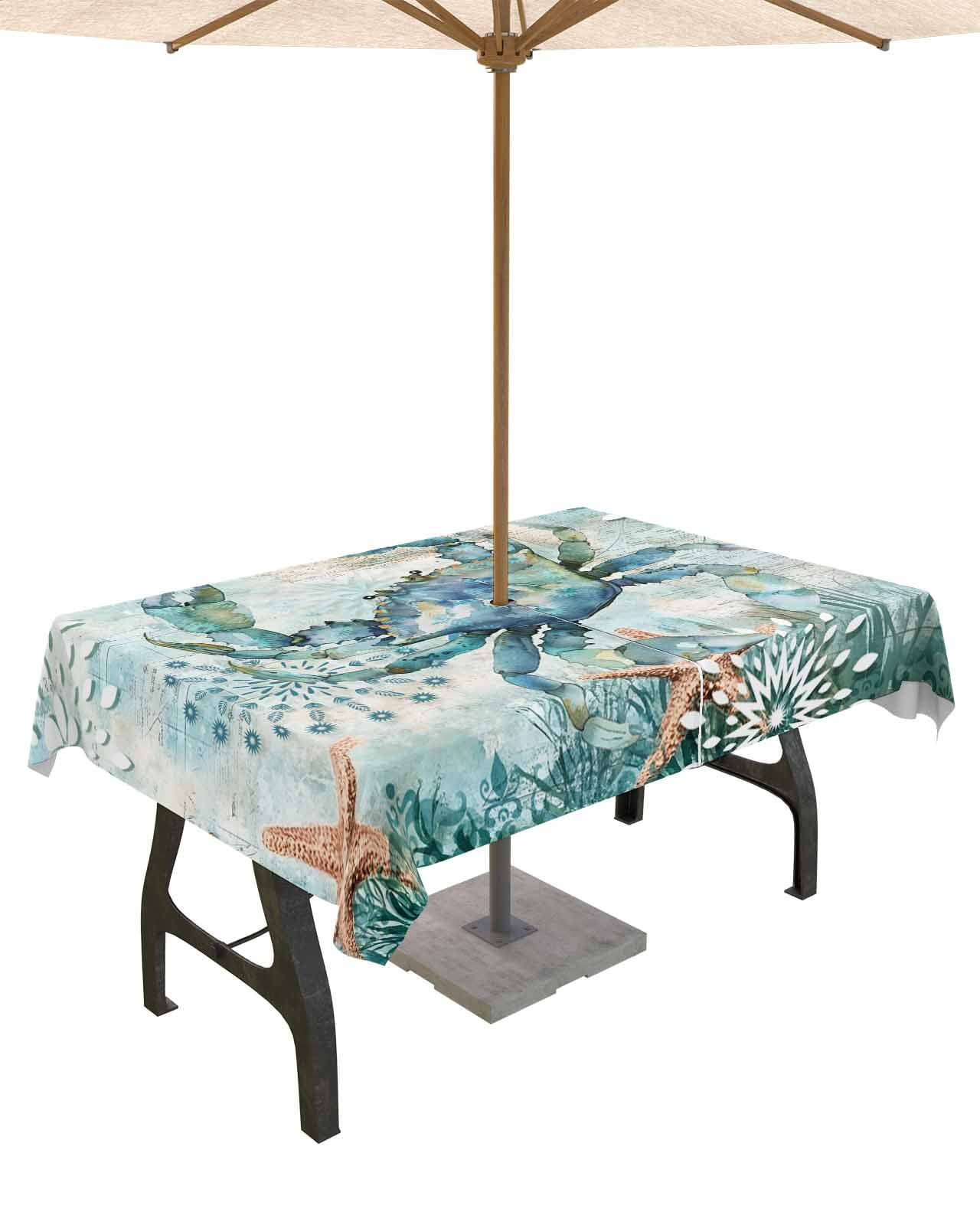 Boanket Outdoor Tablecloth with Umbrella Hole for Patio/Picnic/Party ...