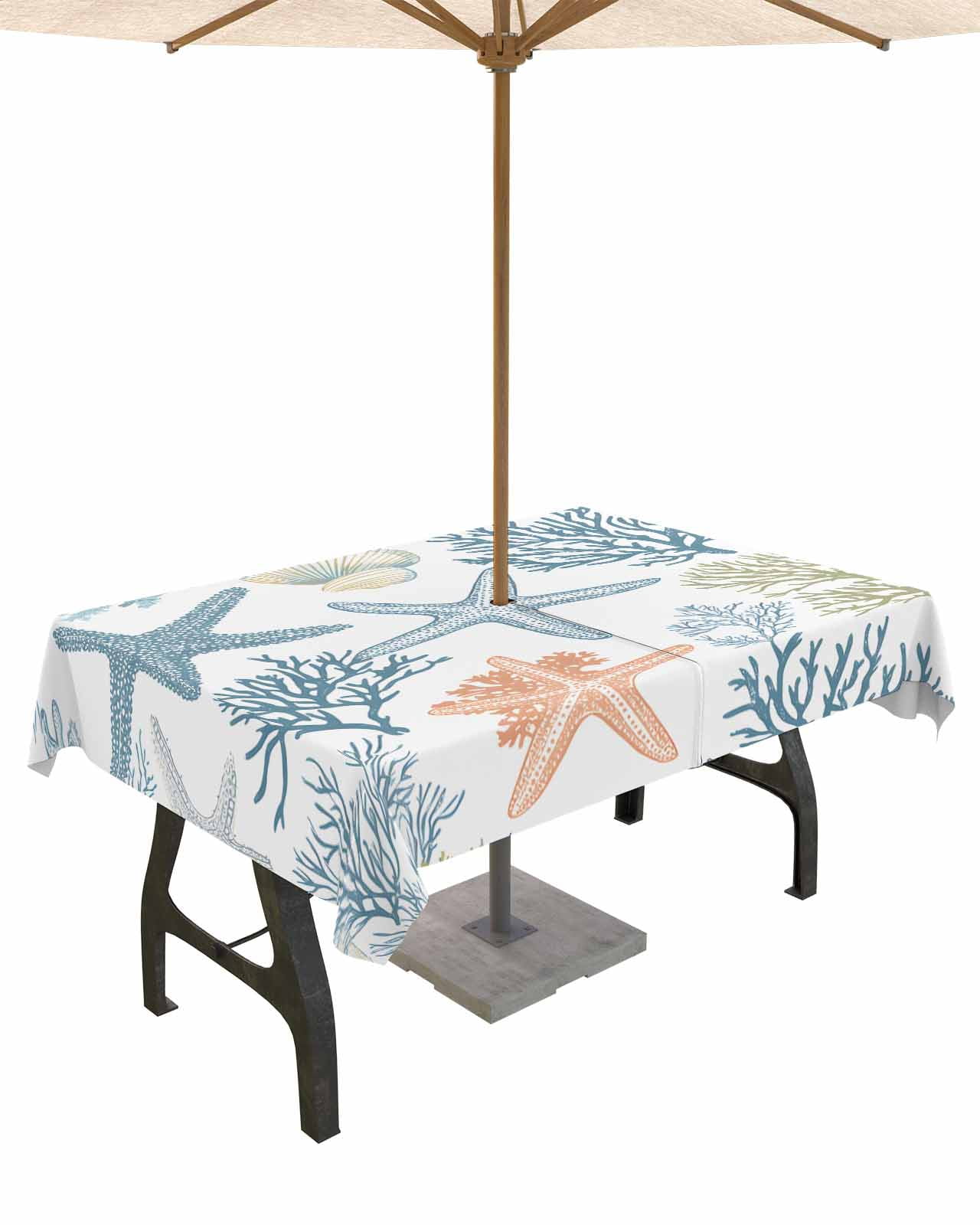 Boanket Outdoor Tablecloth with Umbrella Hole for Patio/Picnic/Party ...