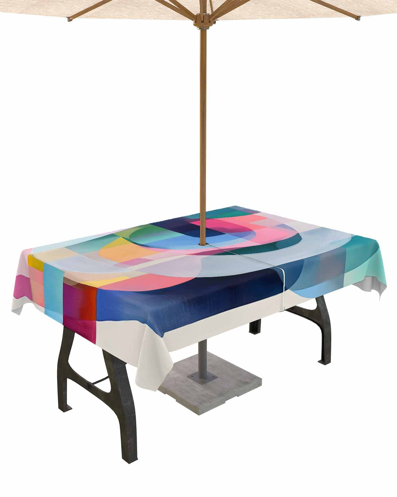 Boanket Outdoor Tablecloth with Umbrella Hole for Patio/Picnic/Party ...