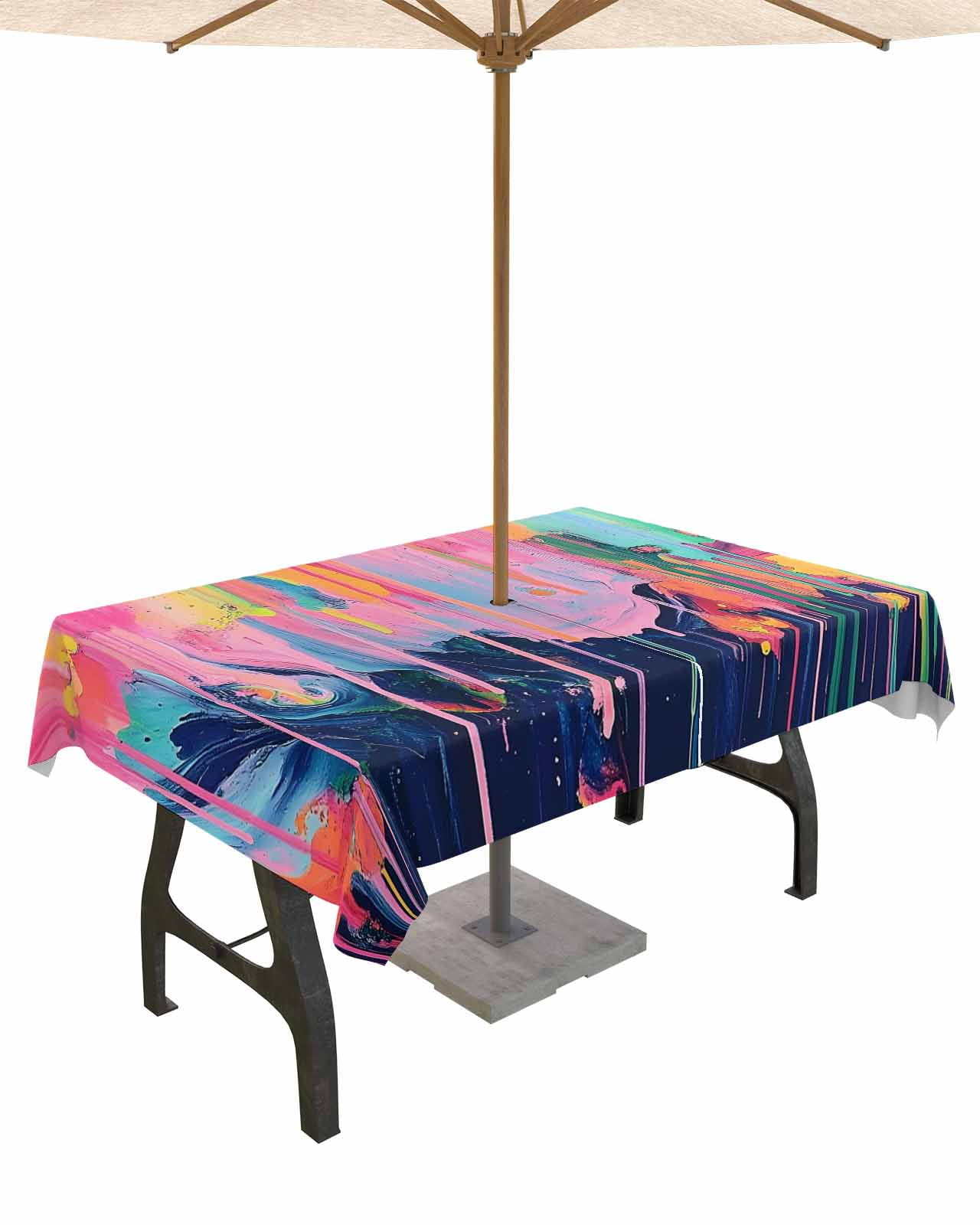 Boanket Outdoor Tablecloth with Umbrella Hole for Patio/Picnic/Party ...