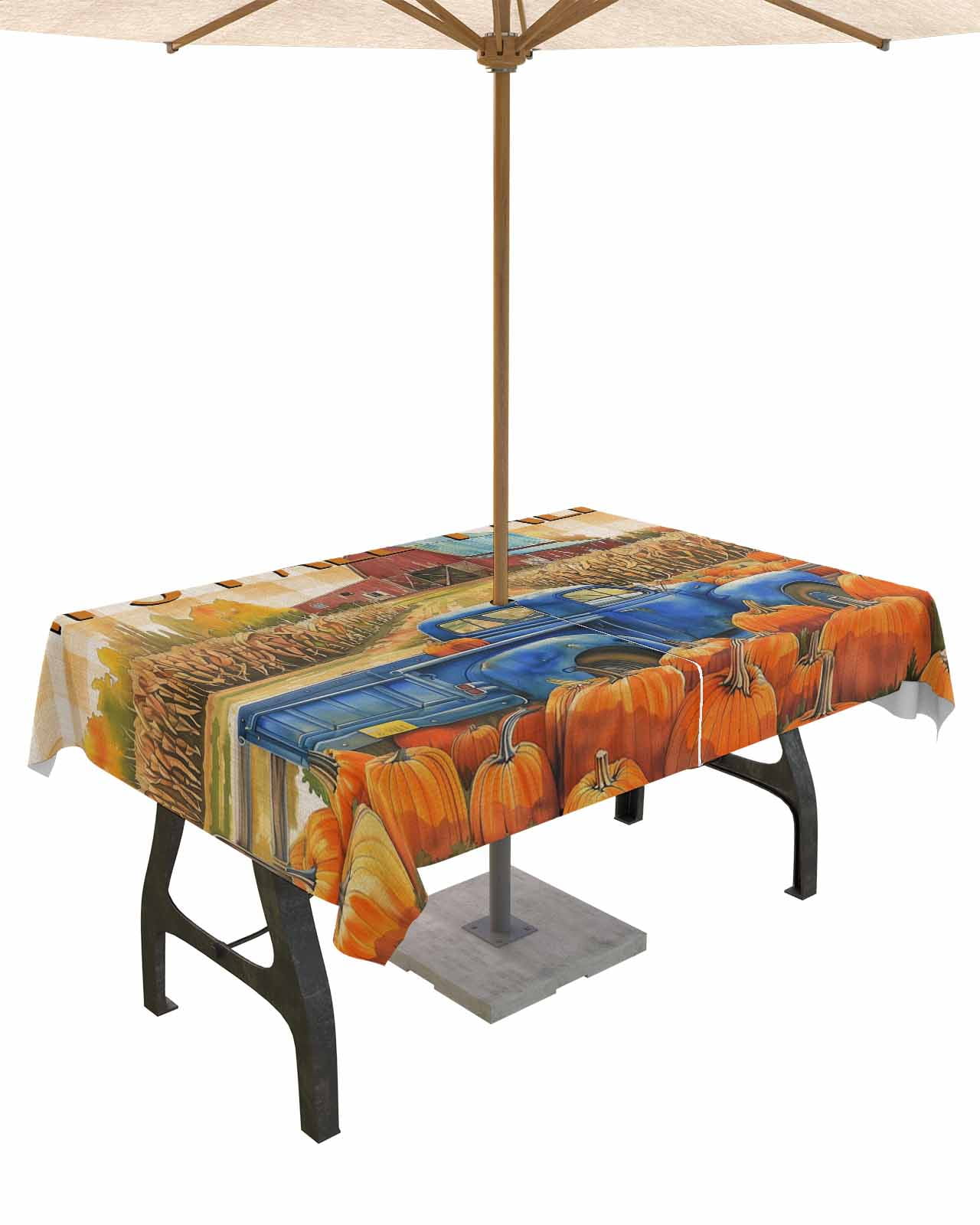 Boanket Outdoor Tablecloth with Umbrella Hole for Patio/Picnic/Party ...