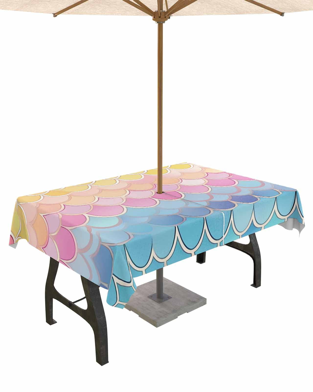 Boanket Outdoor Tablecloth with Umbrella Hole for Patio/Picnic/Party ...