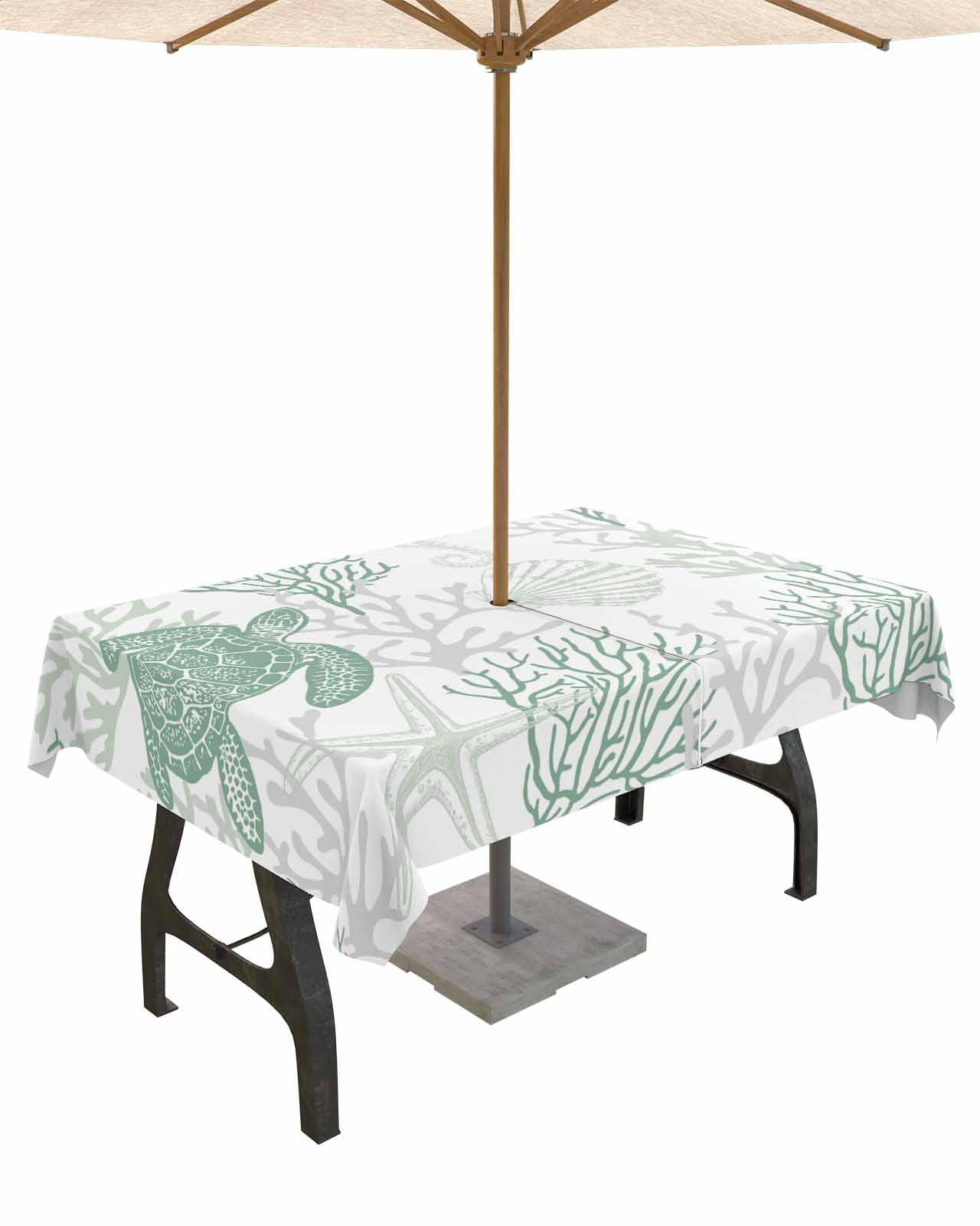 Boanket Outdoor Tablecloth with Umbrella Hole for Patio/Picnic/Party ...