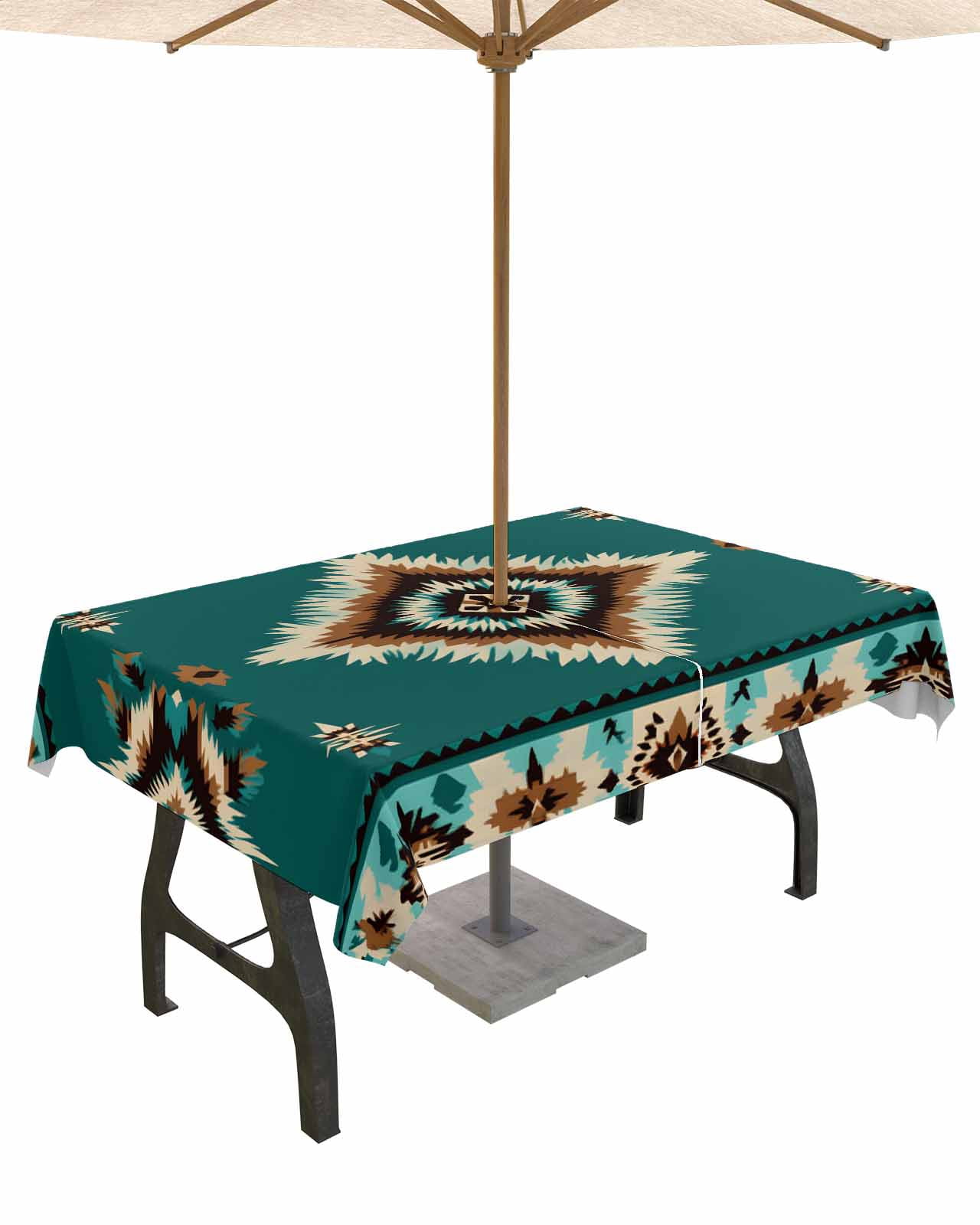 Boanket Outdoor Tablecloth with Umbrella Hole for Patio/Picnic/Party ...