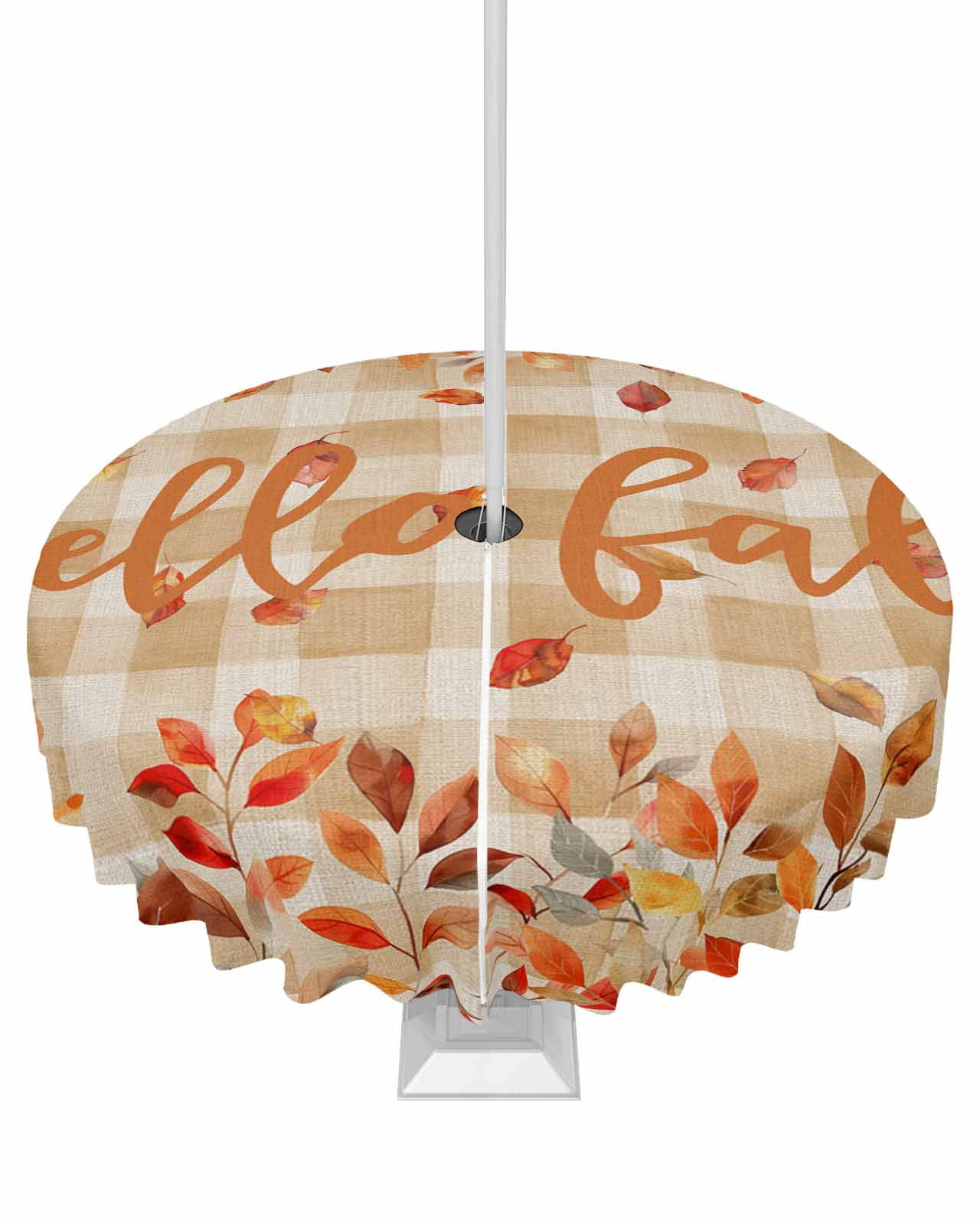 Boanket Outdoor Tablecloth with Umbrella Hole for Patio/Picnic/Party/Camping, Hello Fall ...