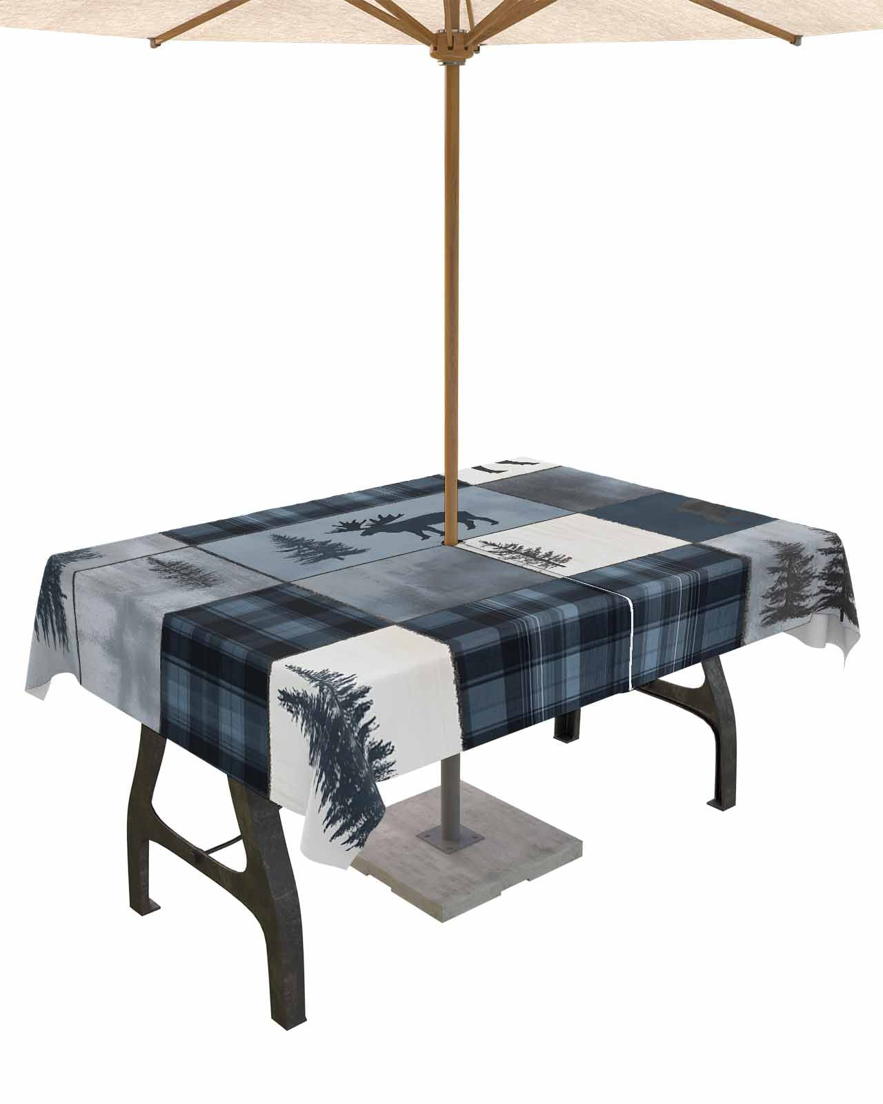 Boanket Outdoor Tablecloth with Umbrella Hole for Patio/Picnic/Party ...