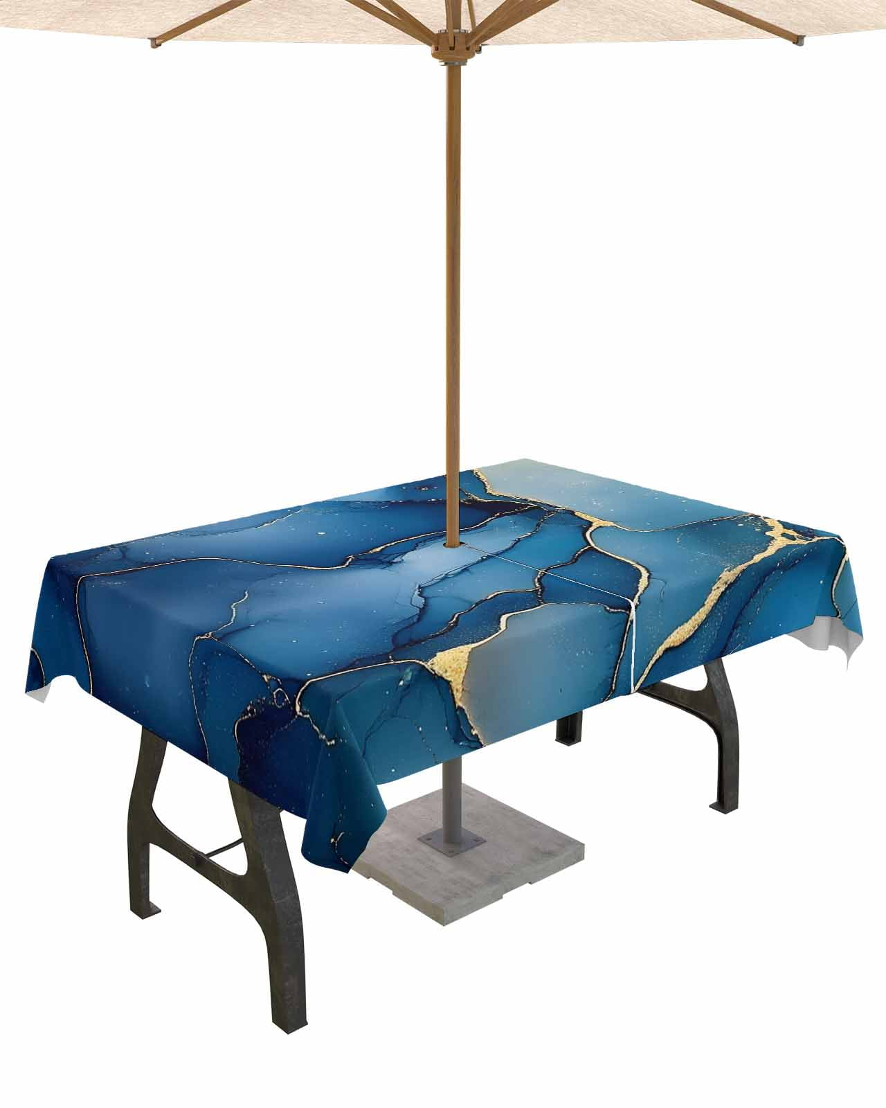 Boanket Outdoor Tablecloth with Umbrella Hole for Patio/Picnic/Party ...