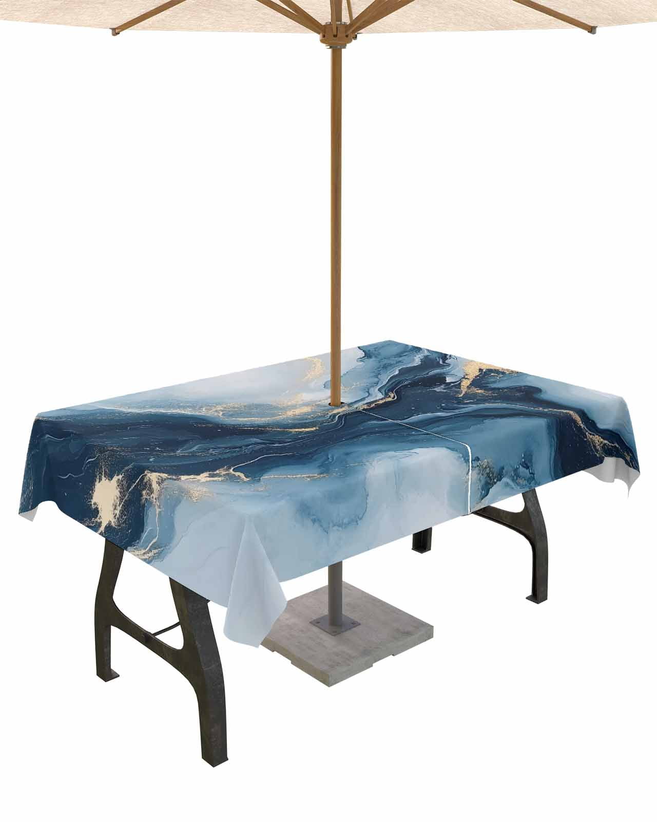 Boanket Outdoor Tablecloth with Umbrella Hole for Patio/Picnic/Party ...