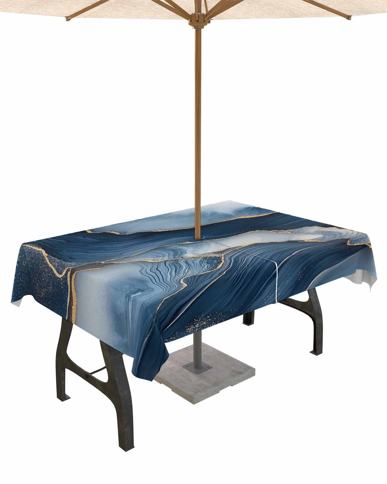 Boanket Outdoor Tablecloth with Umbrella Hole for Patio/Picnic/Party ...