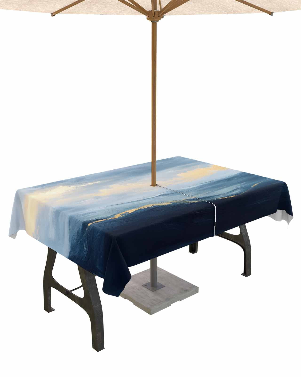 Boanket Outdoor Tablecloth with Umbrella Hole for Patio/Picnic/Party ...