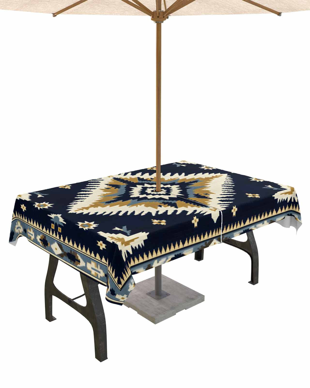 Boanket Outdoor Tablecloth with Umbrella Hole for Patio/Picnic/Party ...