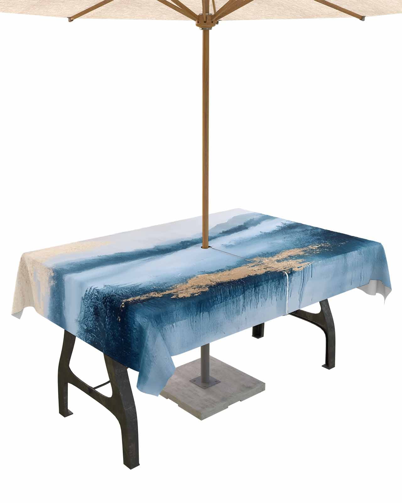 Boanket Outdoor Tablecloth with Umbrella Hole for Patio/Picnic/Party ...