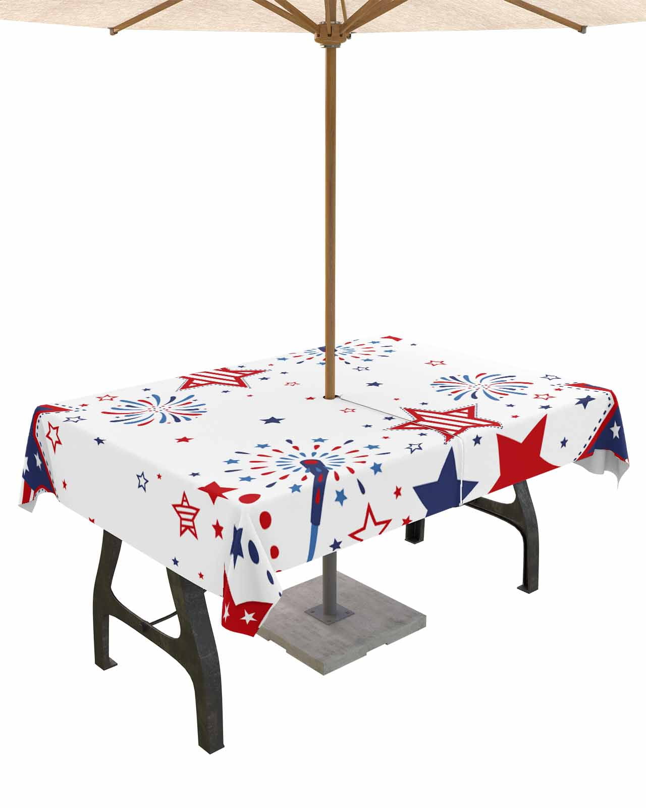 Boanket Outdoor Tablecloth with Umbrella Hole for Patio/Picnic/Party ...