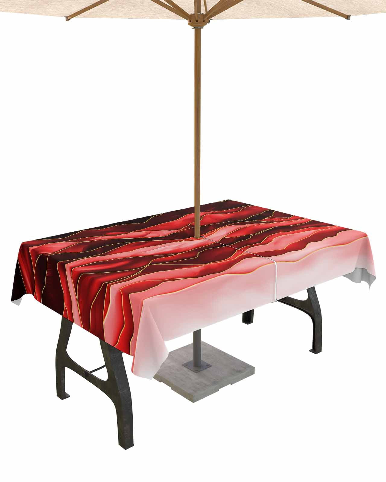 Boanket Outdoor Tablecloth with Umbrella Hole for Patio/Picnic/Party ...