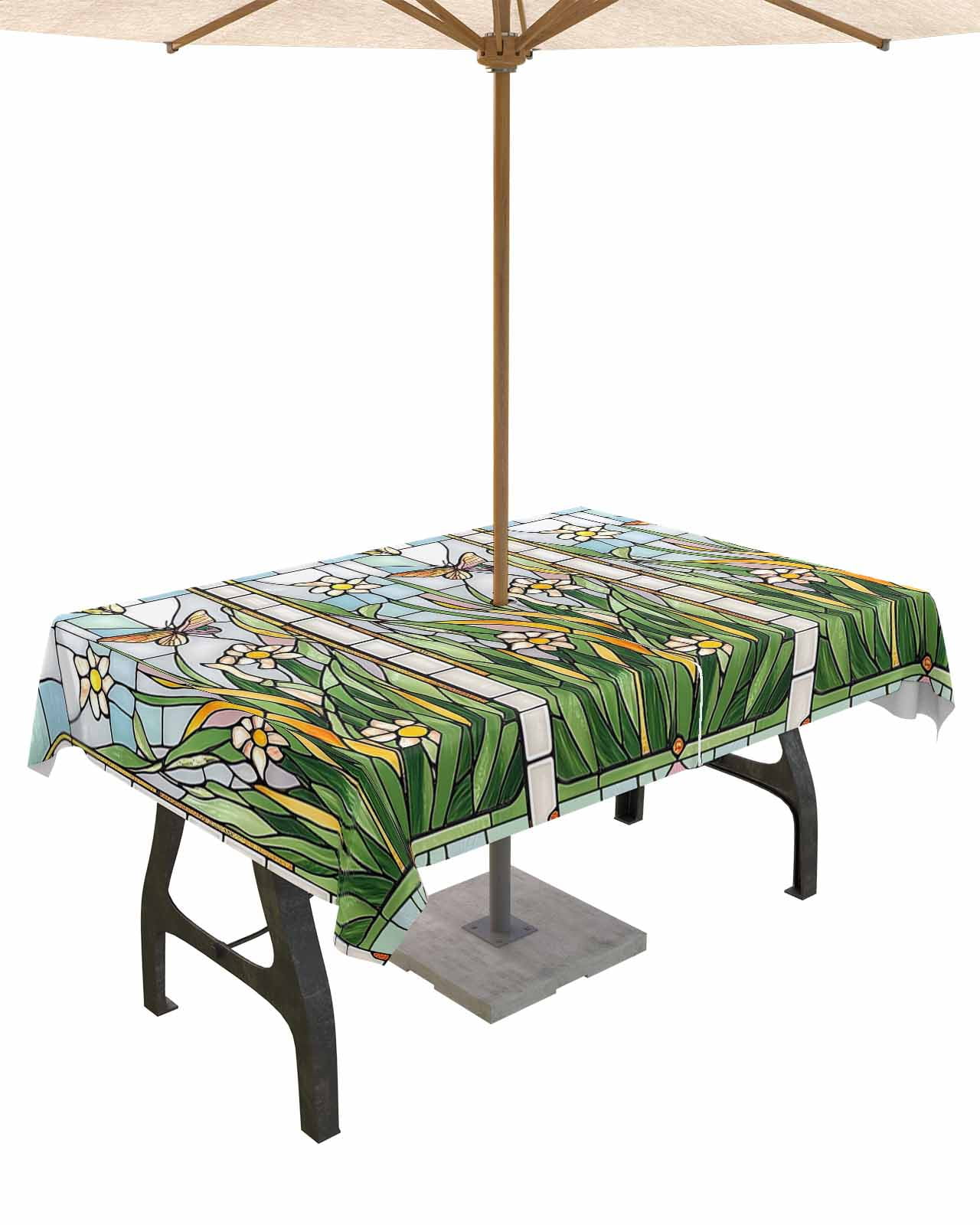 Boanket Outdoor Tablecloth with Umbrella Hole for Patio/Picnic/Party ...