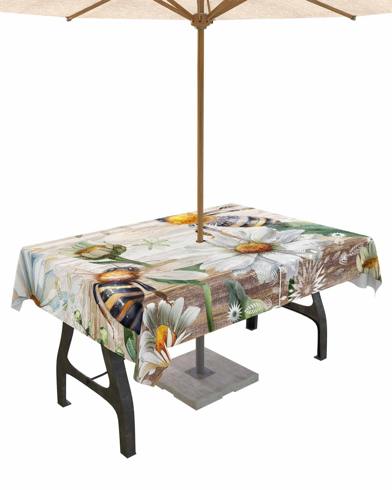 Boanket Outdoor Tablecloth with Umbrella Hole for Patio/Picnic/Party ...