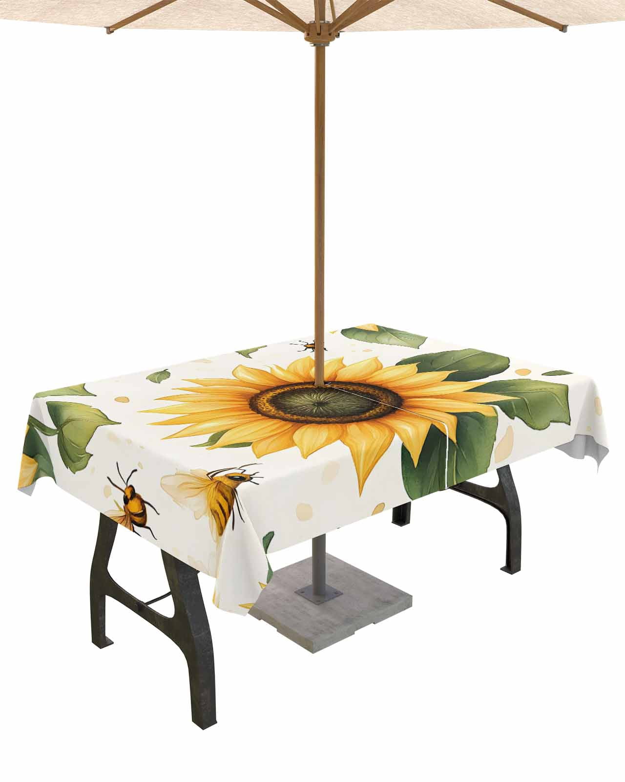 Boanket Outdoor Tablecloth with Umbrella Hole for Patio/Picnic/Party ...