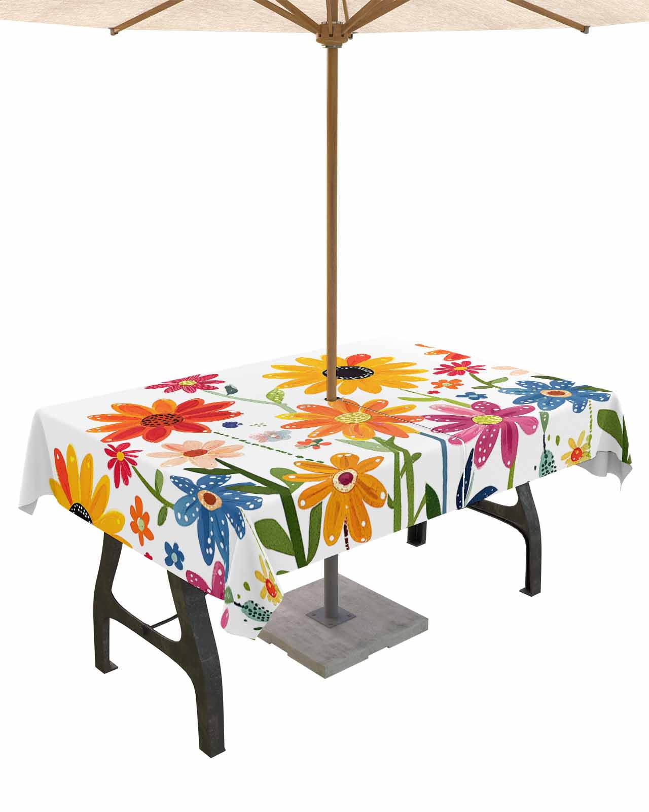 Boanket Outdoor Tablecloth with Umbrella Hole for Patio/Picnic/Party ...